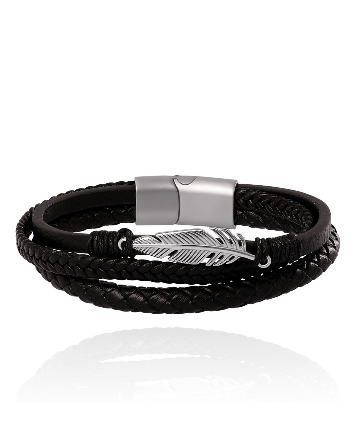Click here for Lucky Brand Mens Triple Row Black Leather Bracelet... prices