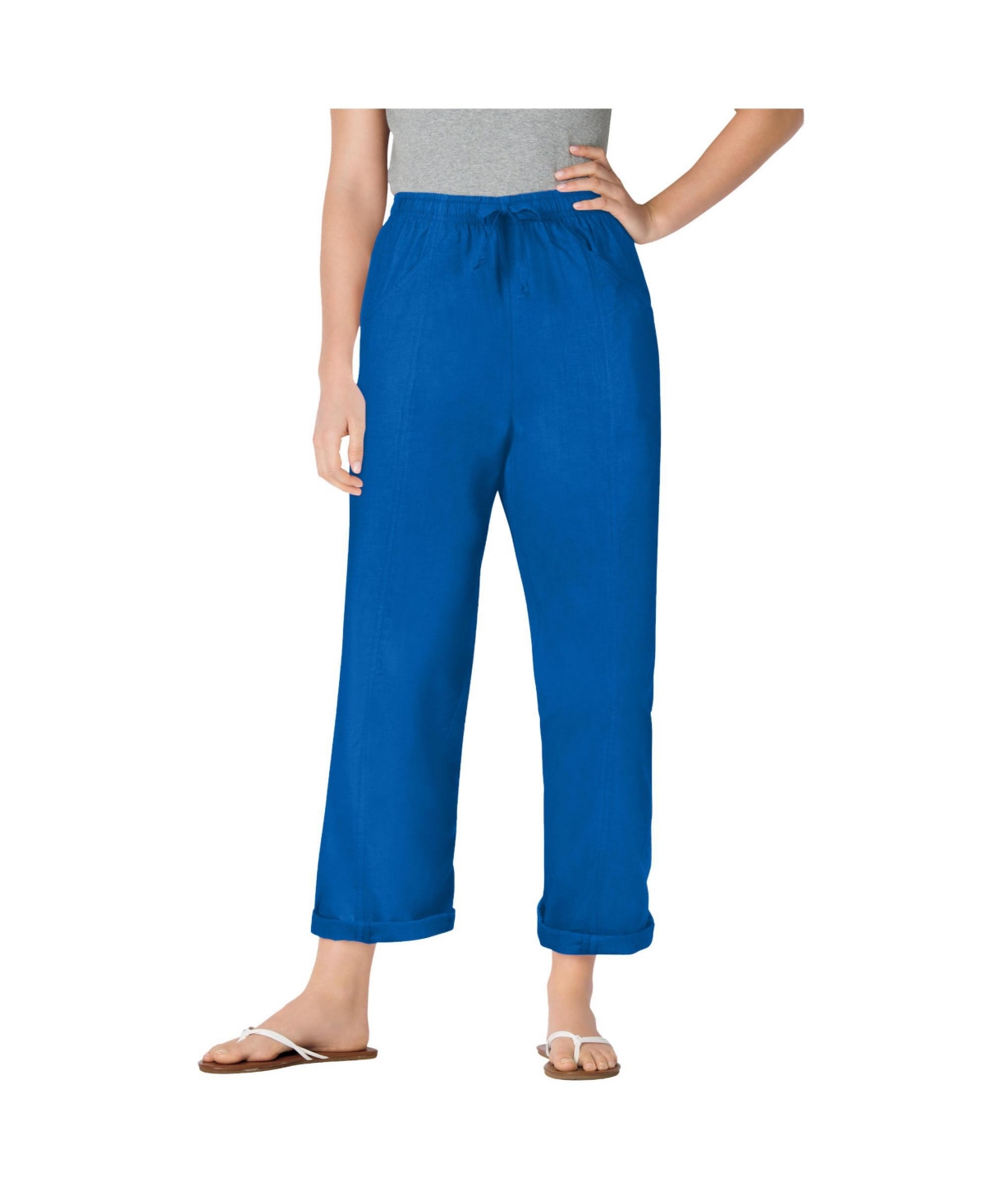 Click here for Woman Within Plus Size The Boardwalk Pant - Bright... prices