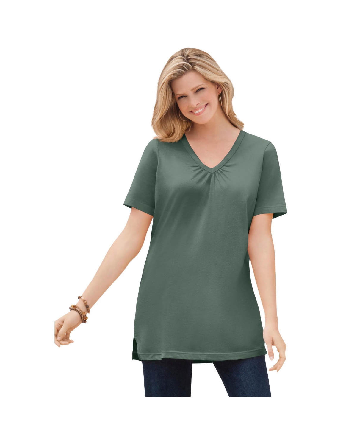 Click here for Woman Within Plus Size Within Perfect Short-Sleeve... prices
