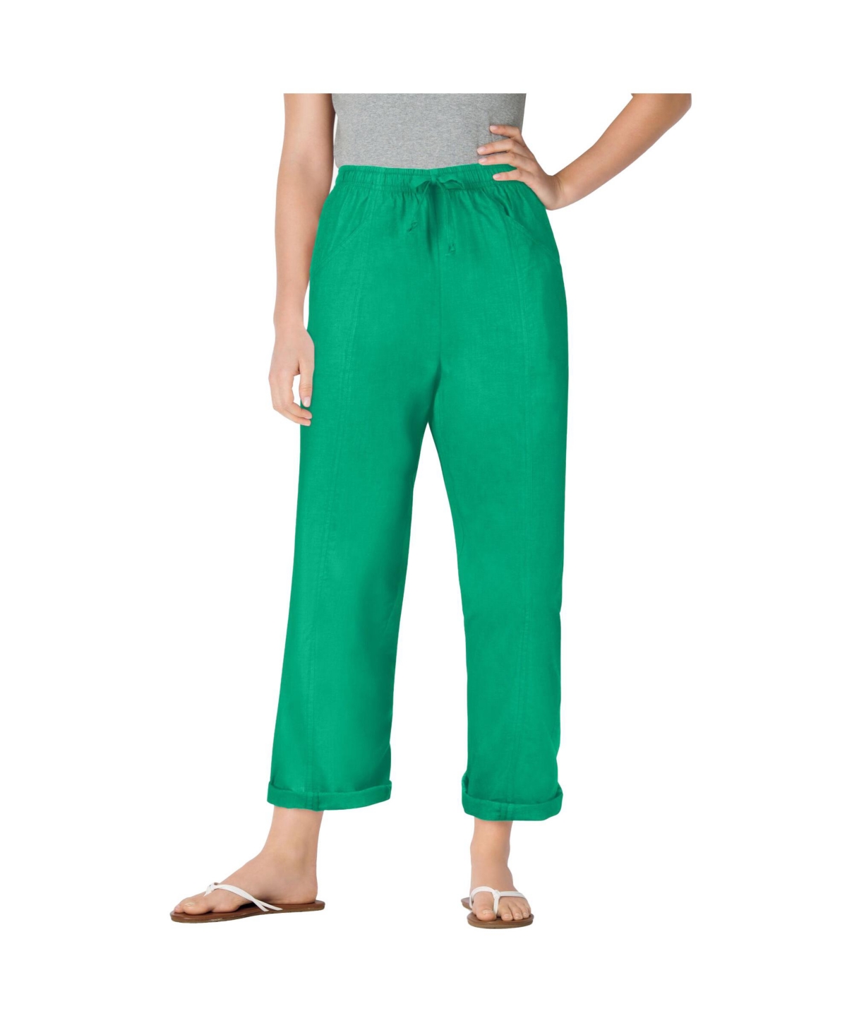 Click here for Woman Within Plus Size The Boardwalk Pant - Tropic... prices
