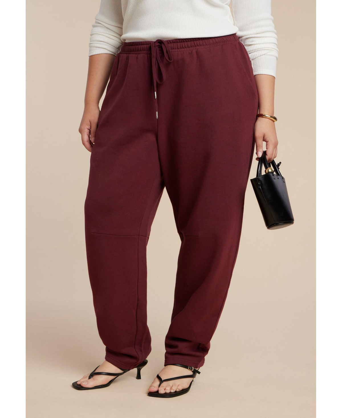 Click here for Eloquii Womens Elements Barrel Leg Sweatpant - Taw... prices