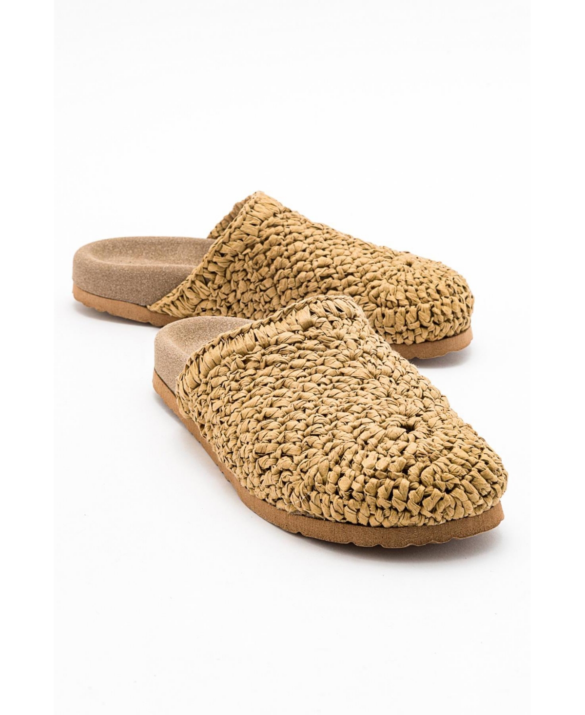 Click here for Loop Woven Slide Sandal (Women) - Light beige faux... prices