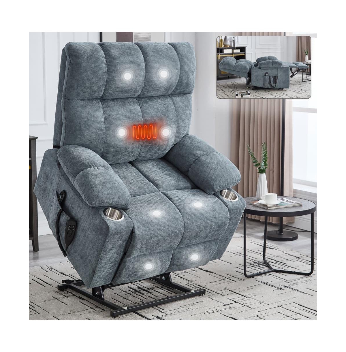 Click here for Dual Motor Power Lift Recliner Chair with Massage... prices
