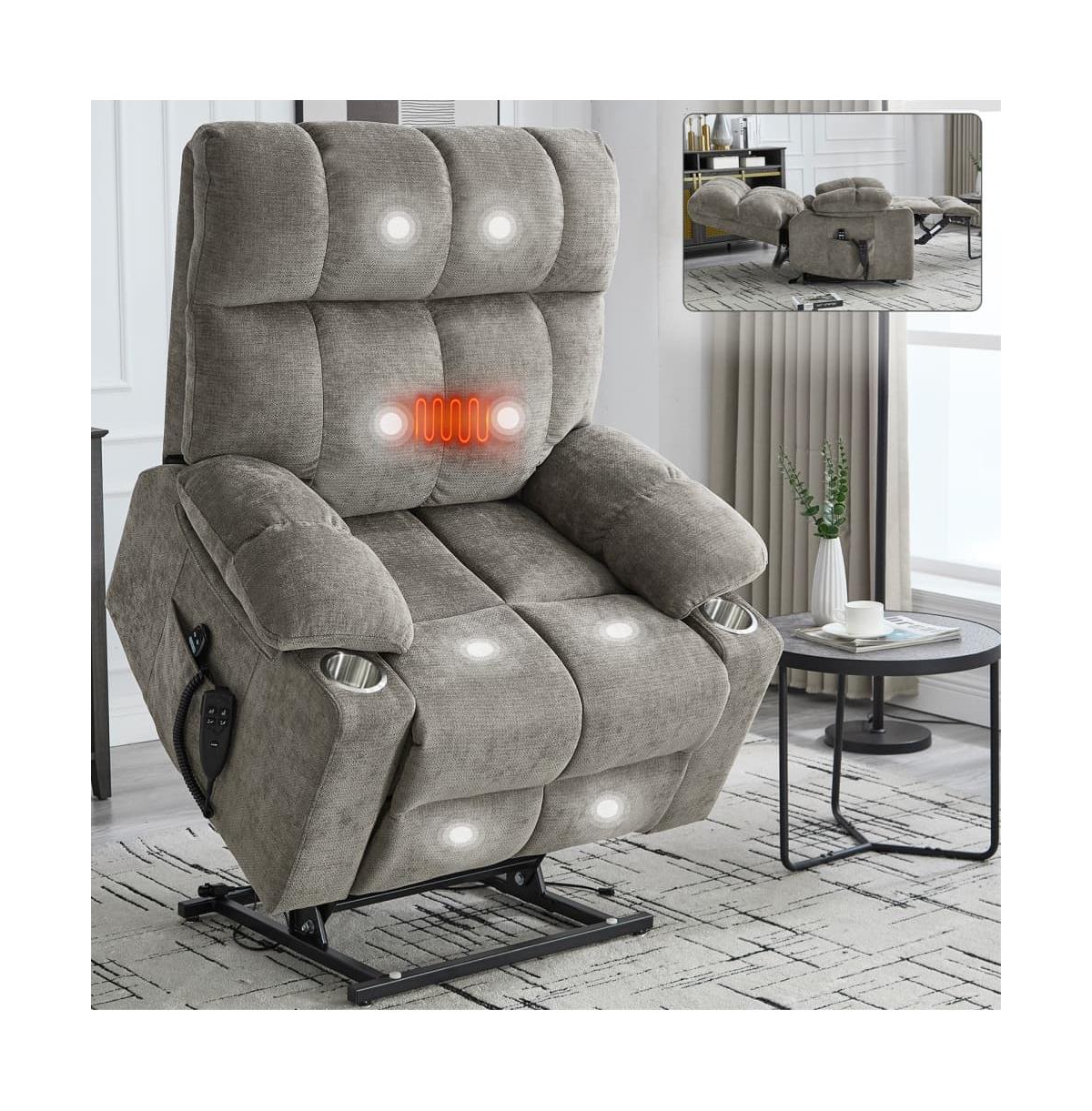 Click here for Dual Motor Power Lift Recliner Chair with Massage... prices
