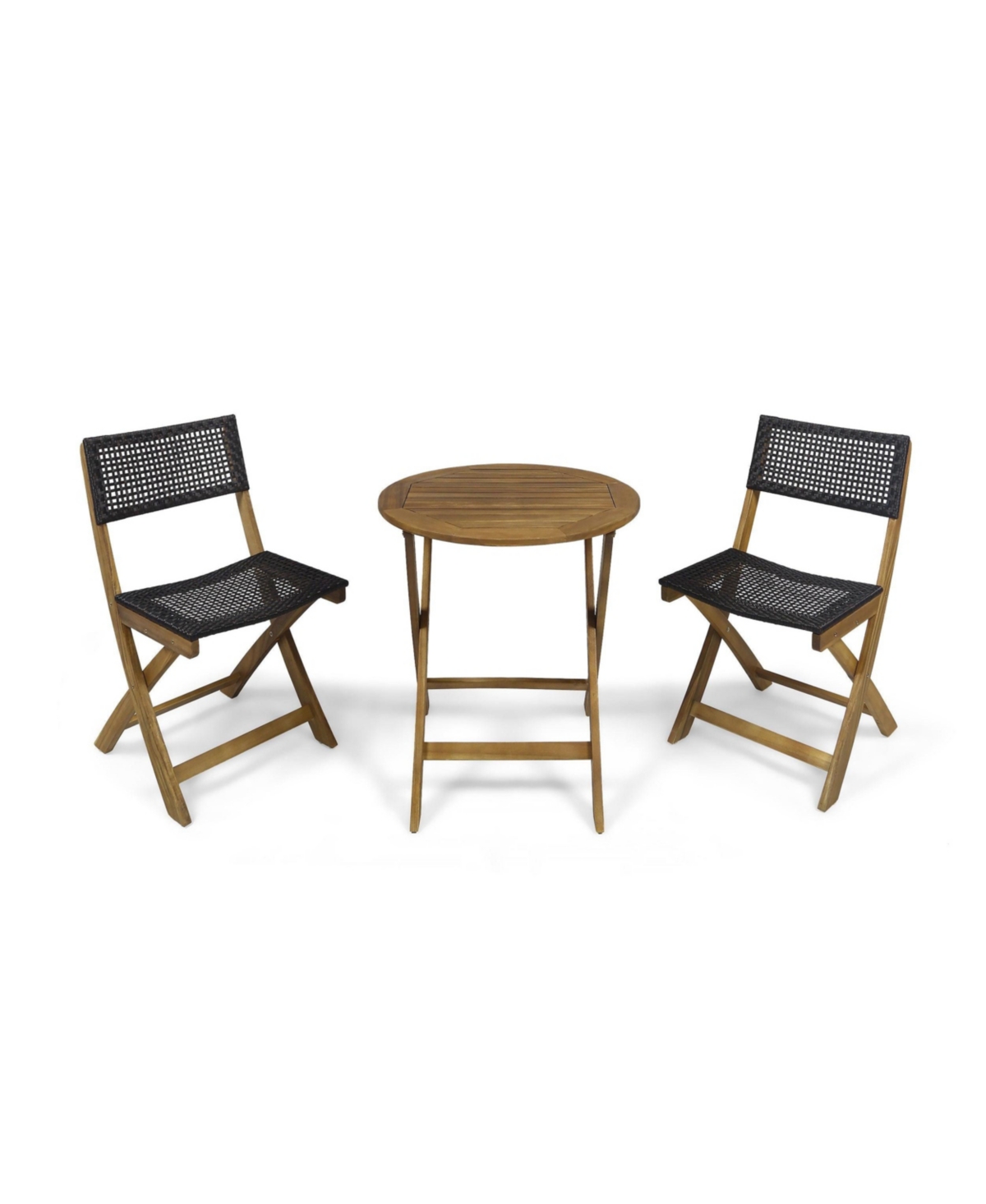 Click here for 35 Inch Acacia Wood Bistro Set with Wicker Seating... prices