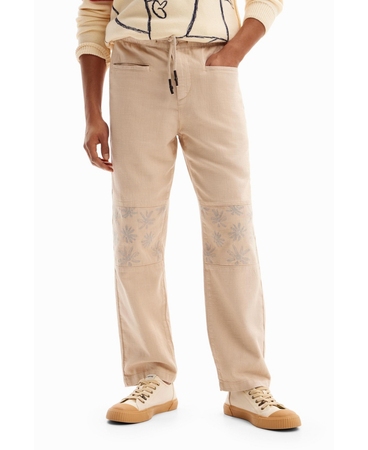 Click here for Desigual Mens Trousers with floral details - White prices