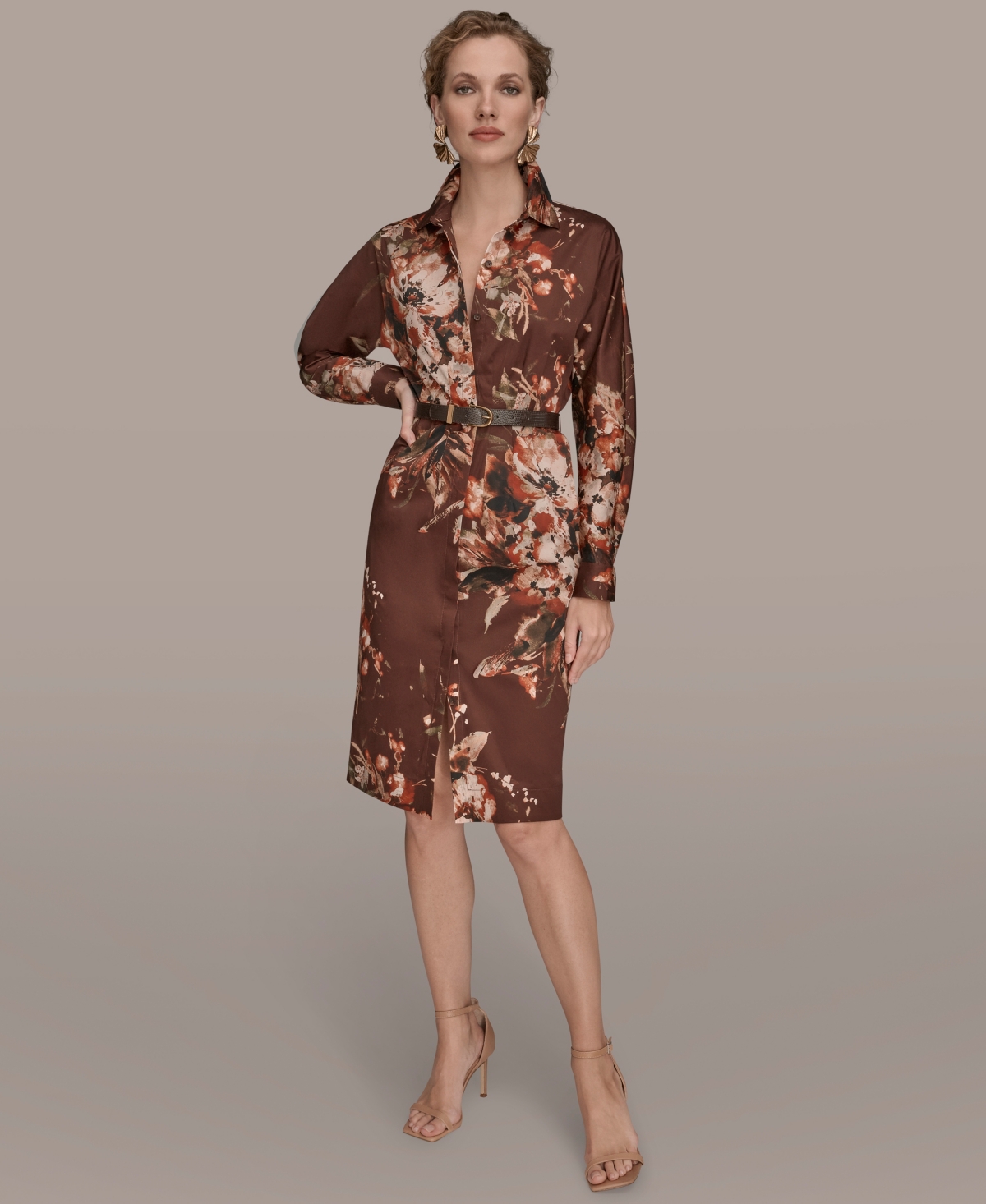 Click here for Donna Karan New York Womens Floral Belted Dress -... prices