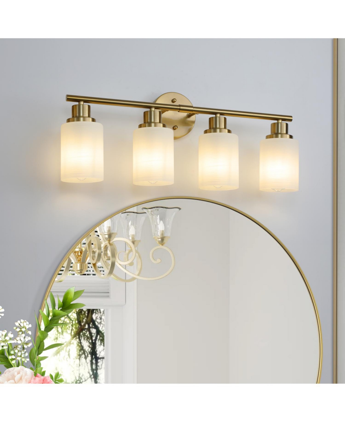 Click here for Streamdale 4-Light Golden Bathroom Vanity Light Fi... prices