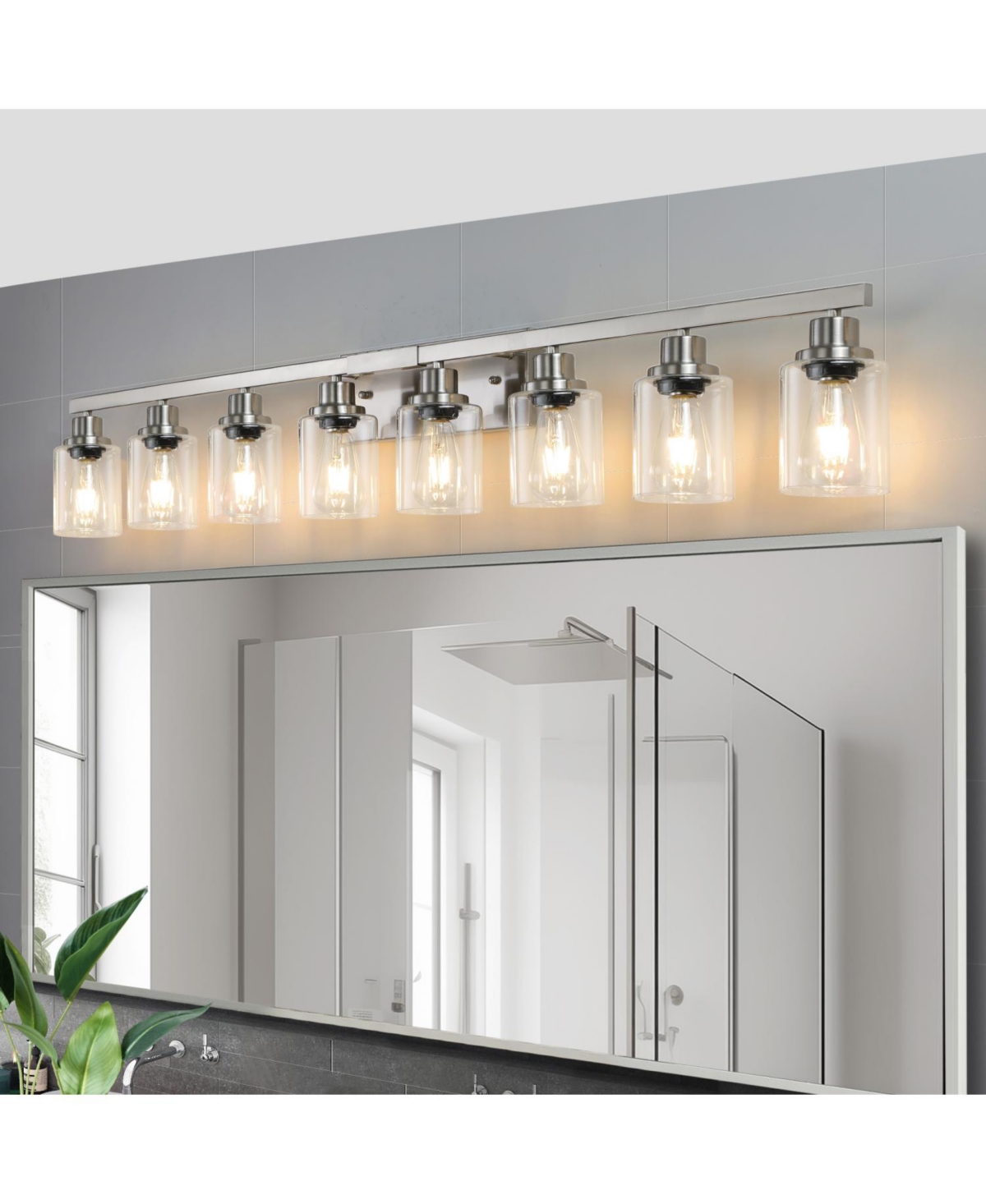 Click here for Streamdale Modern 8-Light Brushed Nickel Vanity Li... prices