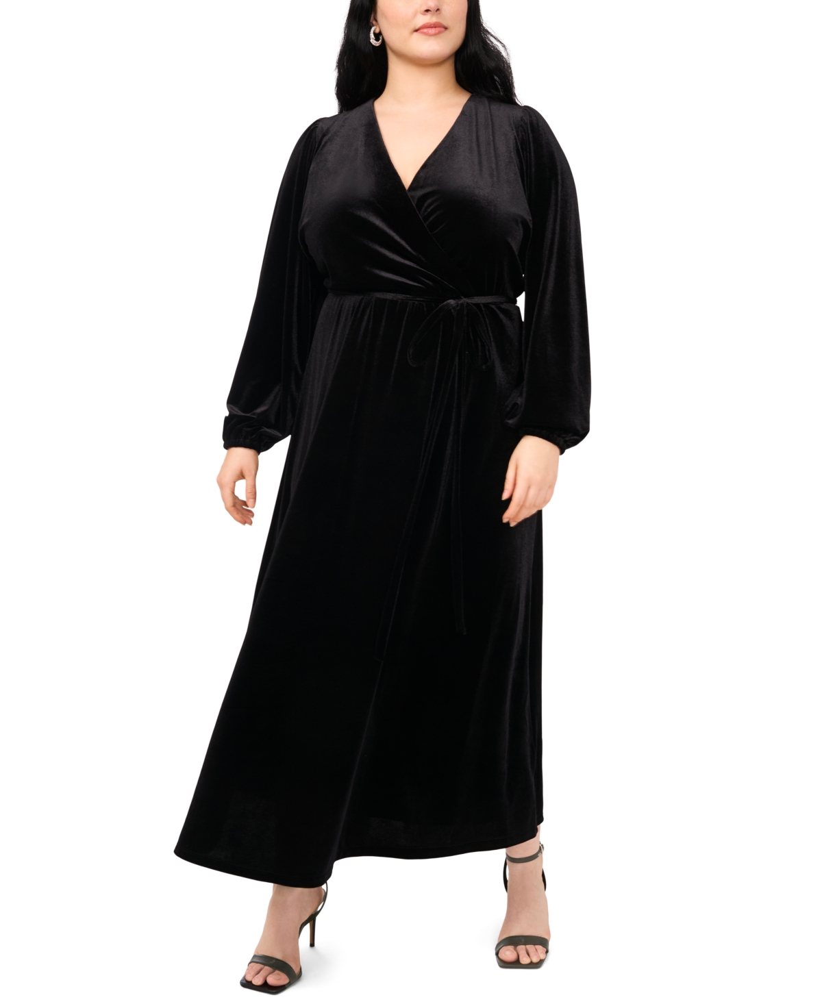 Click here for Msk Plus Size Fit and Flare Maxi Dress - Rich Blac... prices