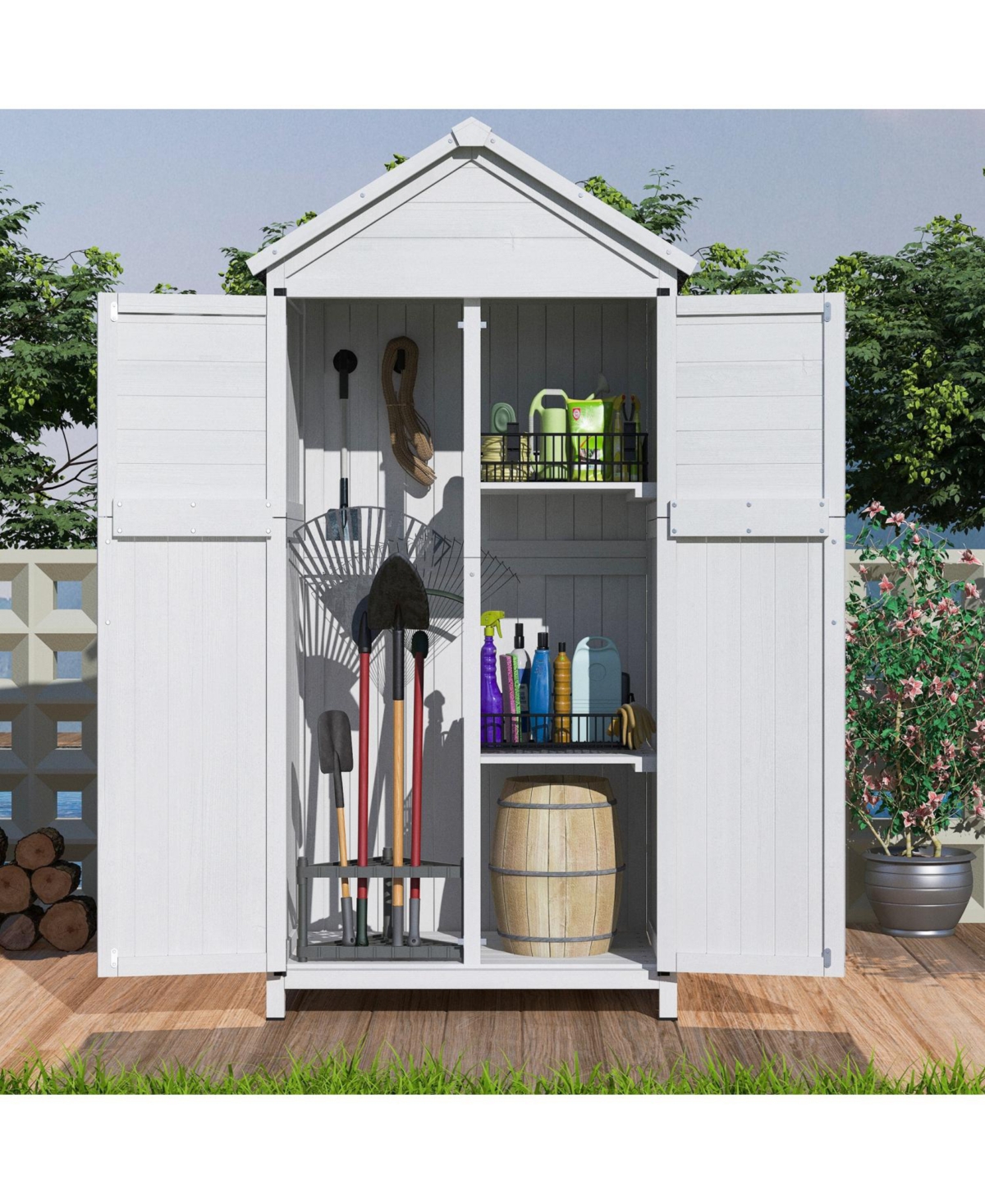 Click here for Streamdale Furniture 67" Fir Wood Storage She... prices