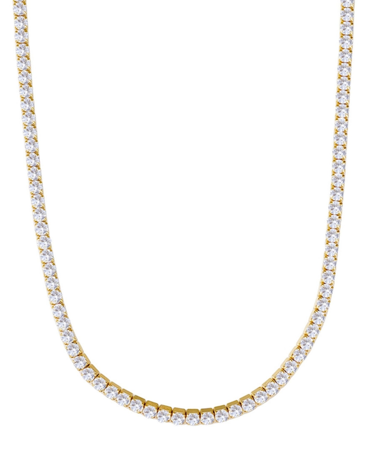 Click here for Adornia Gold Crystal 3mm Tennis Chain Necklace - G... prices