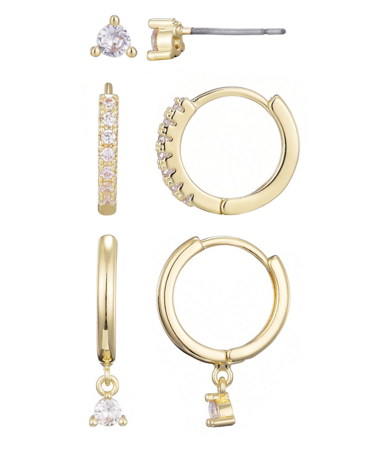 Click here for Adornia Gold Cubic Zirconia Earring Set - Gold prices