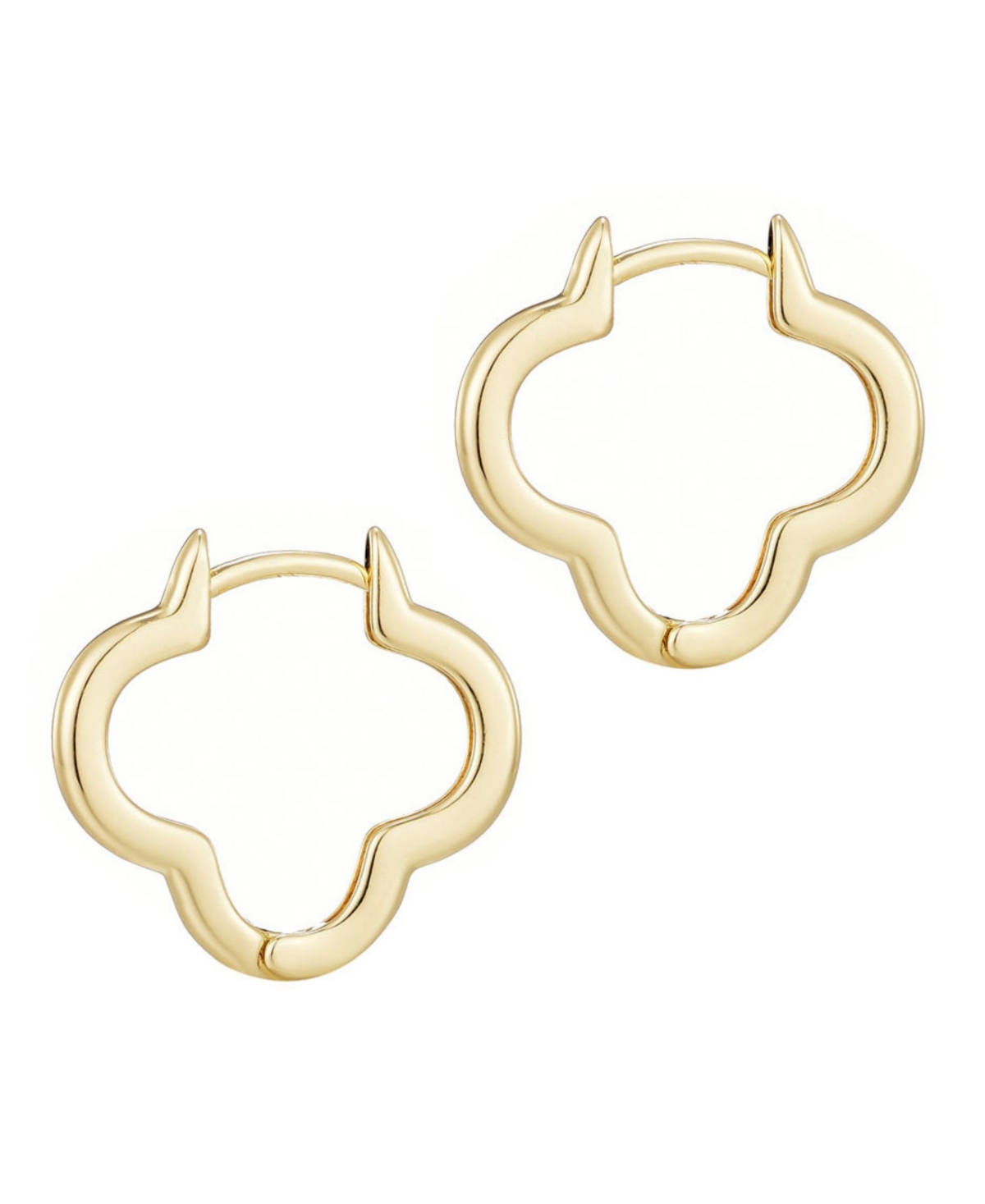 Click here for Adornia Gold Plated Clover Hoop Earrings - Gold prices