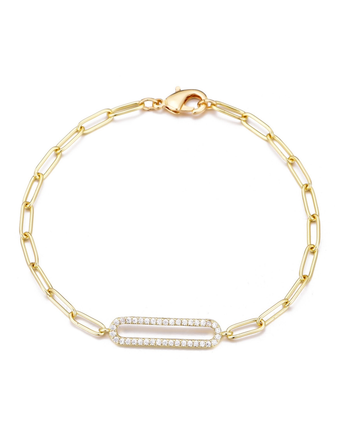 Click here for Adornia Gold Cubic Zirconia Elongated Pave Link Br... prices