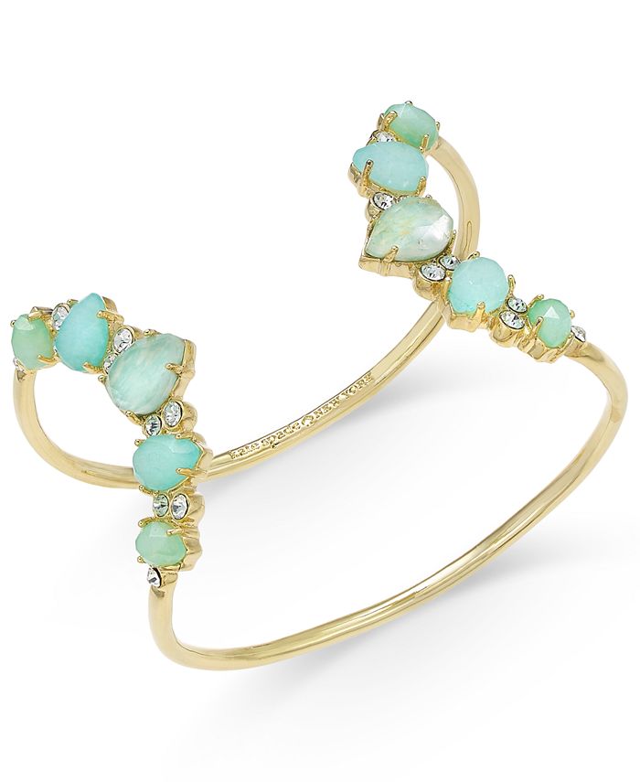 kate spade new york Gold-Tone Aqua Open Cuff Bracelet - Macy's
