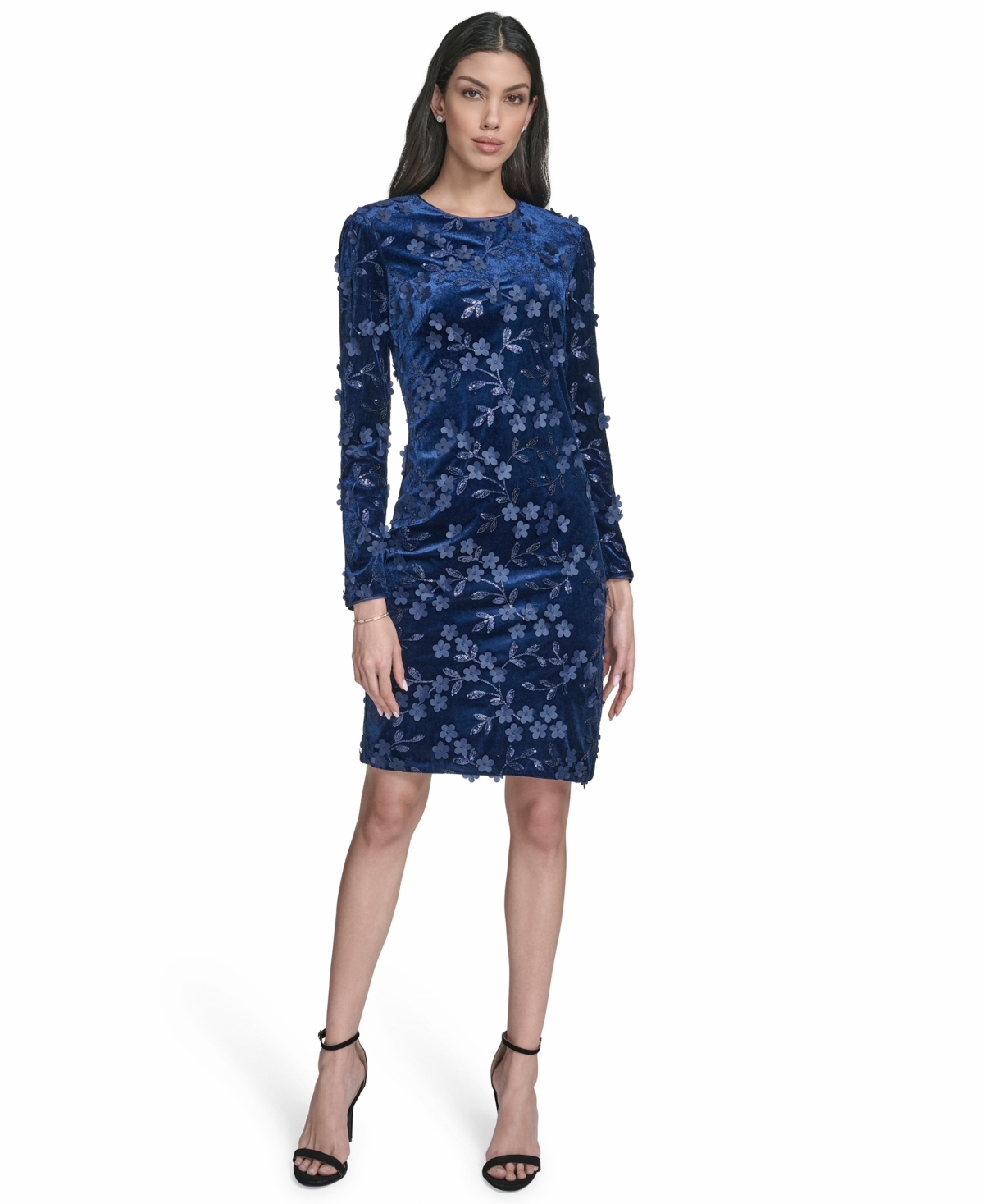 Click here for Eliza J Womens Velvet Long Sleeve Short Dress - Na... prices