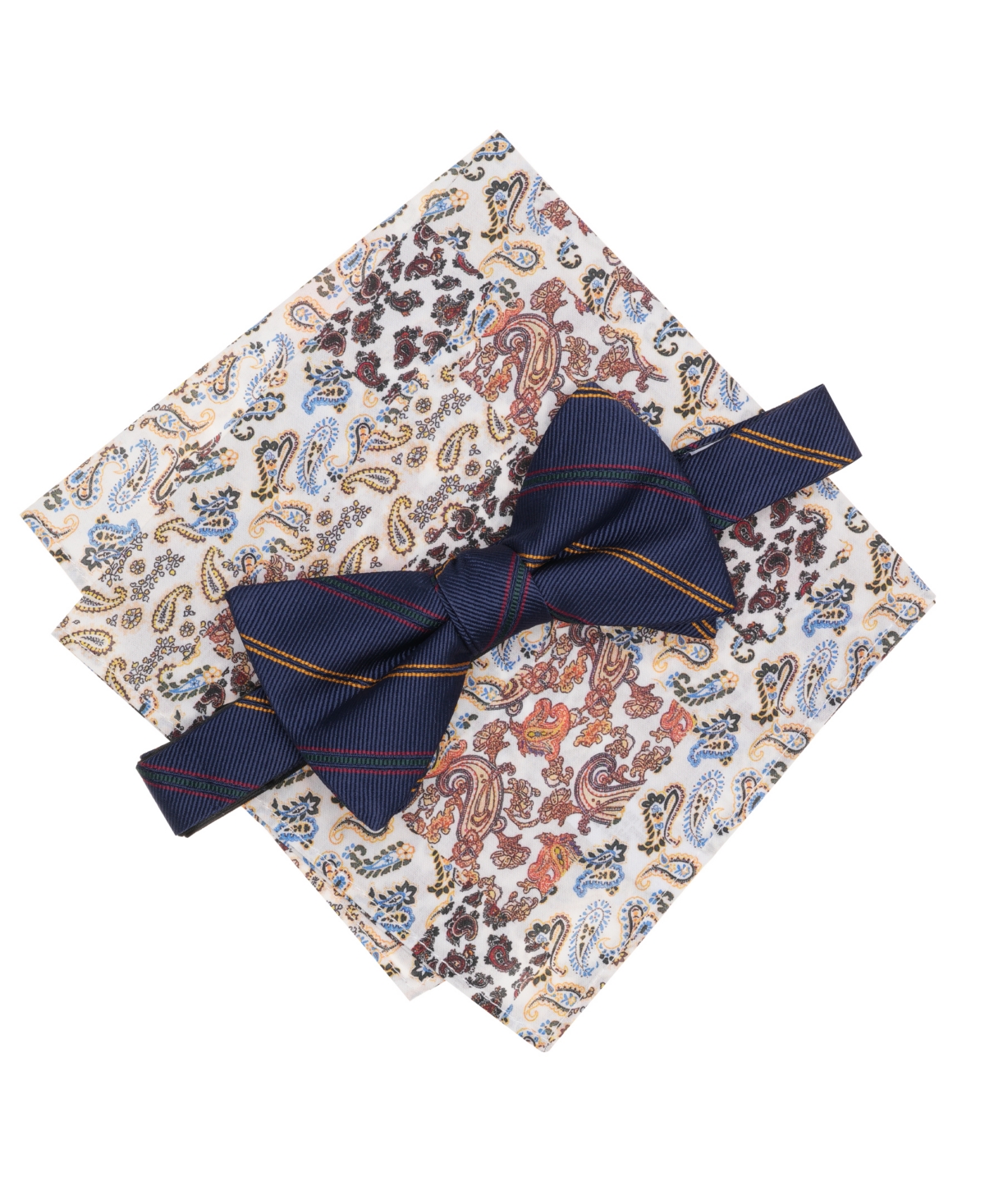 Click here for Bar Iii Mens Montrose Bow Tie and Pocket Square Se... prices