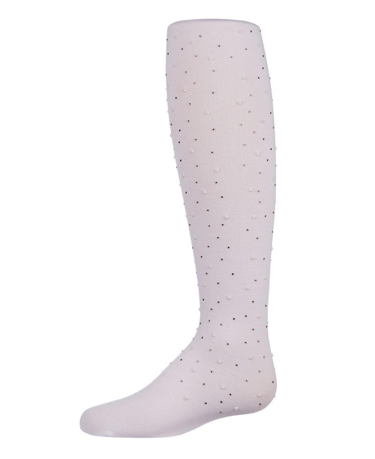 Click here for Memoi Lots of Dots Fine Cotton Tights - White prices