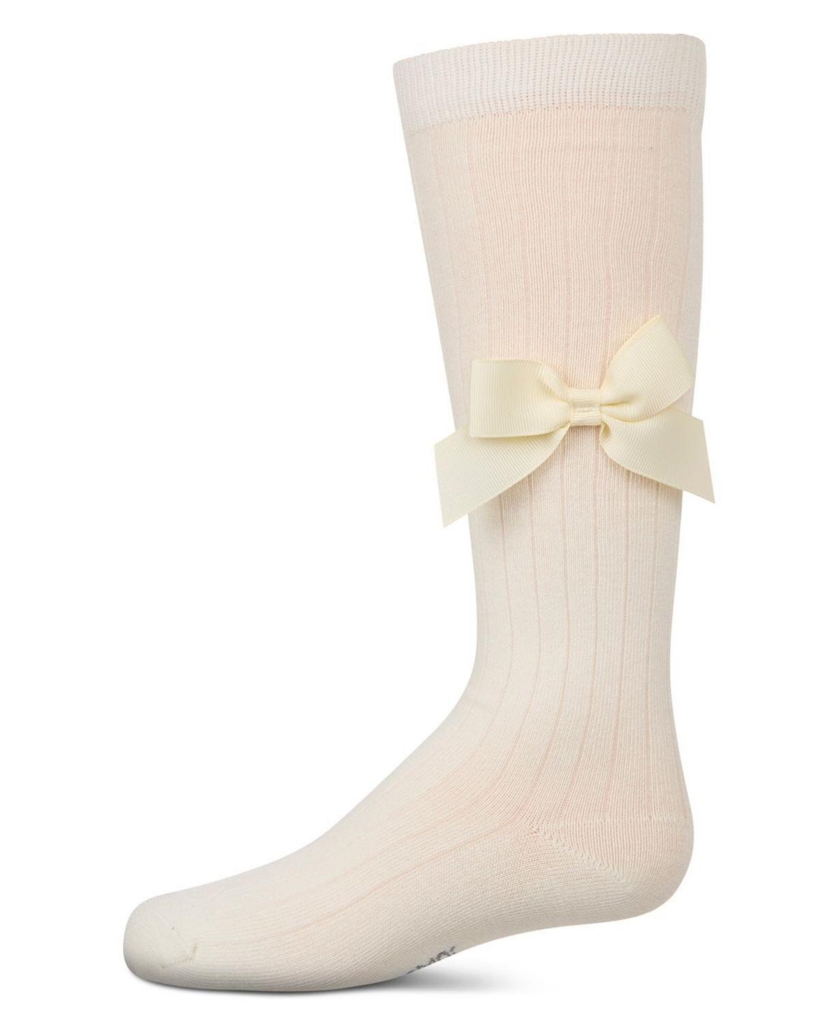 Click here for MeMoi Big Girls Ribbed Stretch Cotton Bow Trim Kne... prices