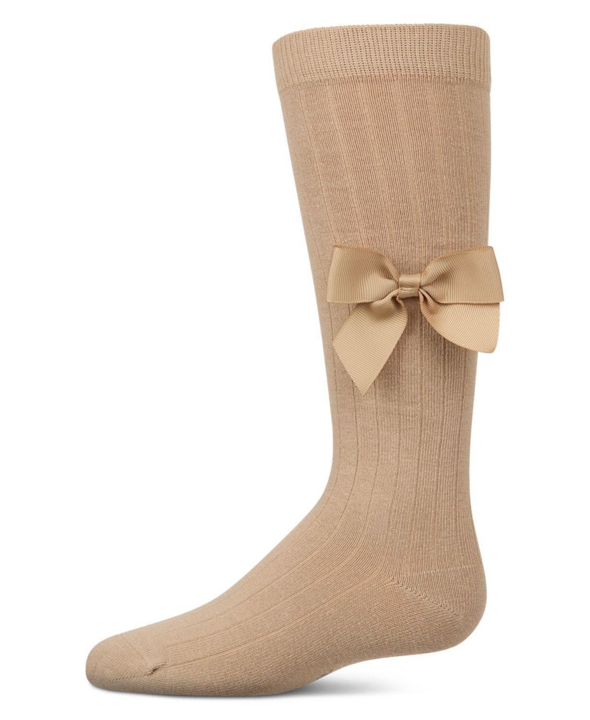 Click here for MeMoi Big Girls Ribbed Stretch Cotton Bow Trim Kne... prices