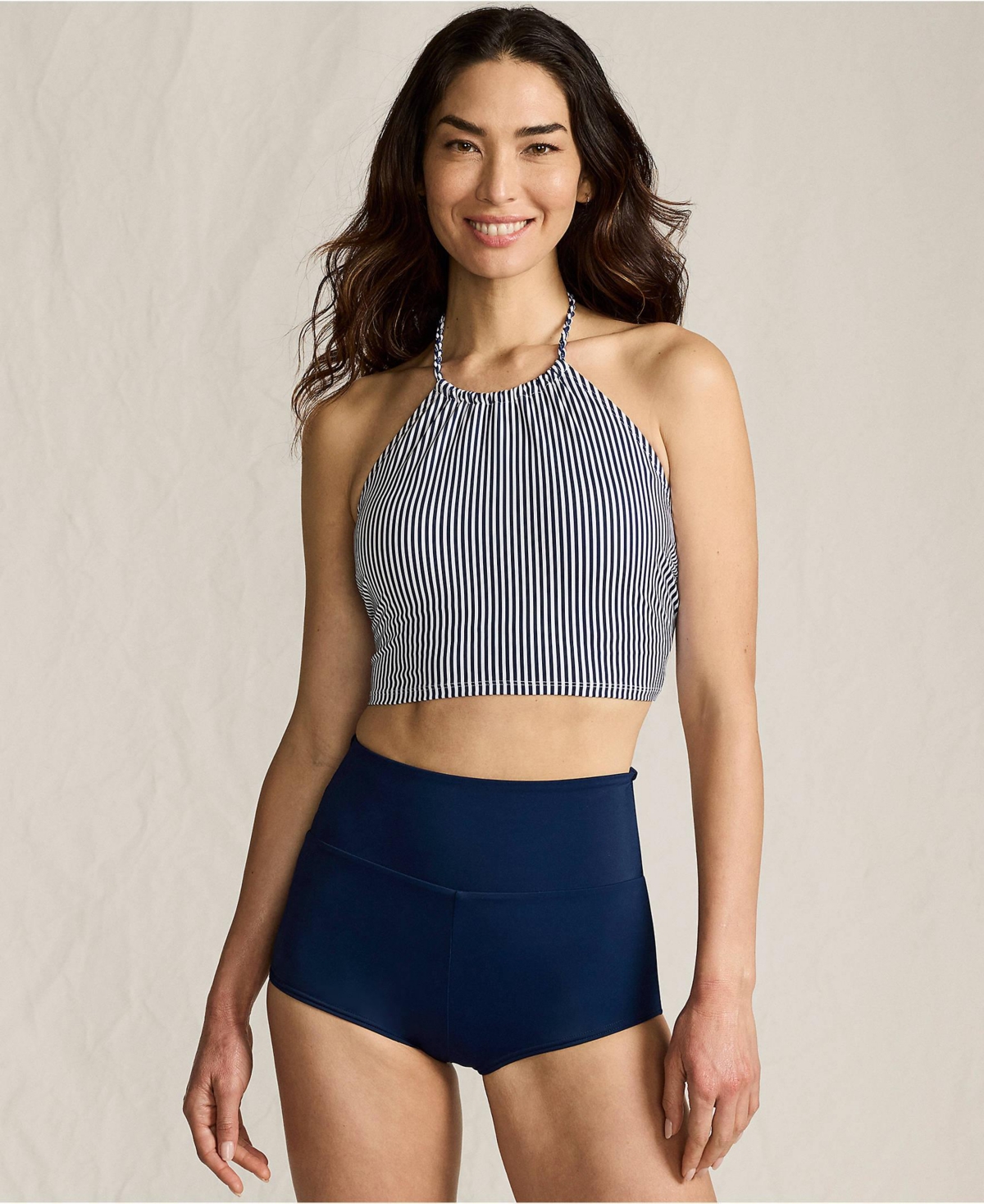 Click here for Lands End Womens High Neck Halter Bikini Top - Dee... prices