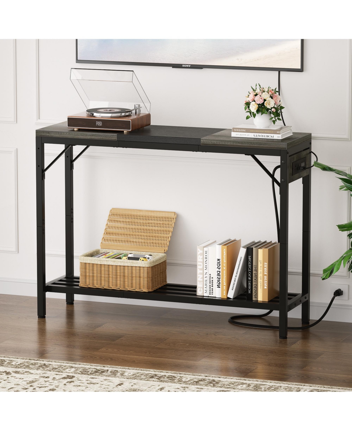 Click here for 40Corner Console Desk with Storage Shelves  Sofa T... prices