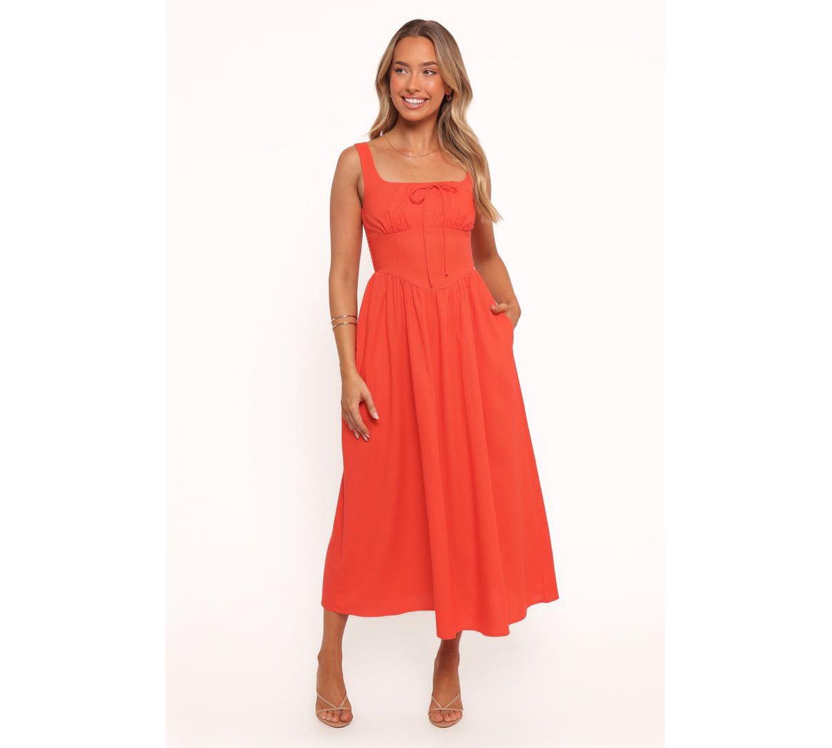 Click here for Petal and Pup Womens Kinslee Midi Dress - Coral -... prices