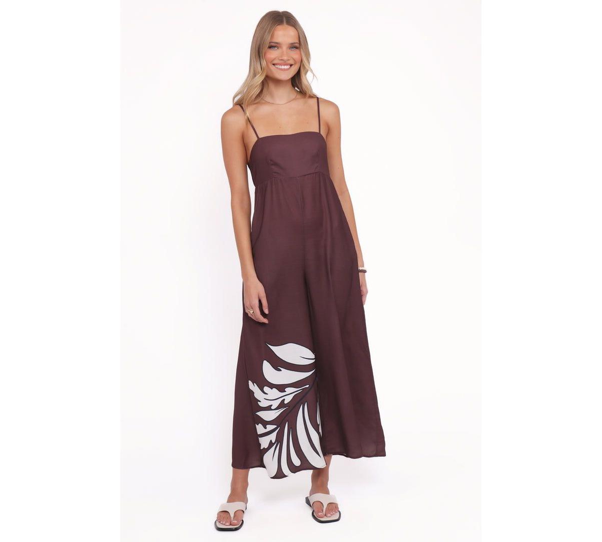 Click here for Petal and Pup Womens Delfina Jumpsuit - Brown Palm... prices