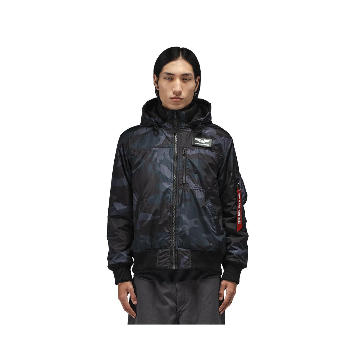 Click here for Alpha Industries Mens Hooded Rib Flight Jacket - B... prices