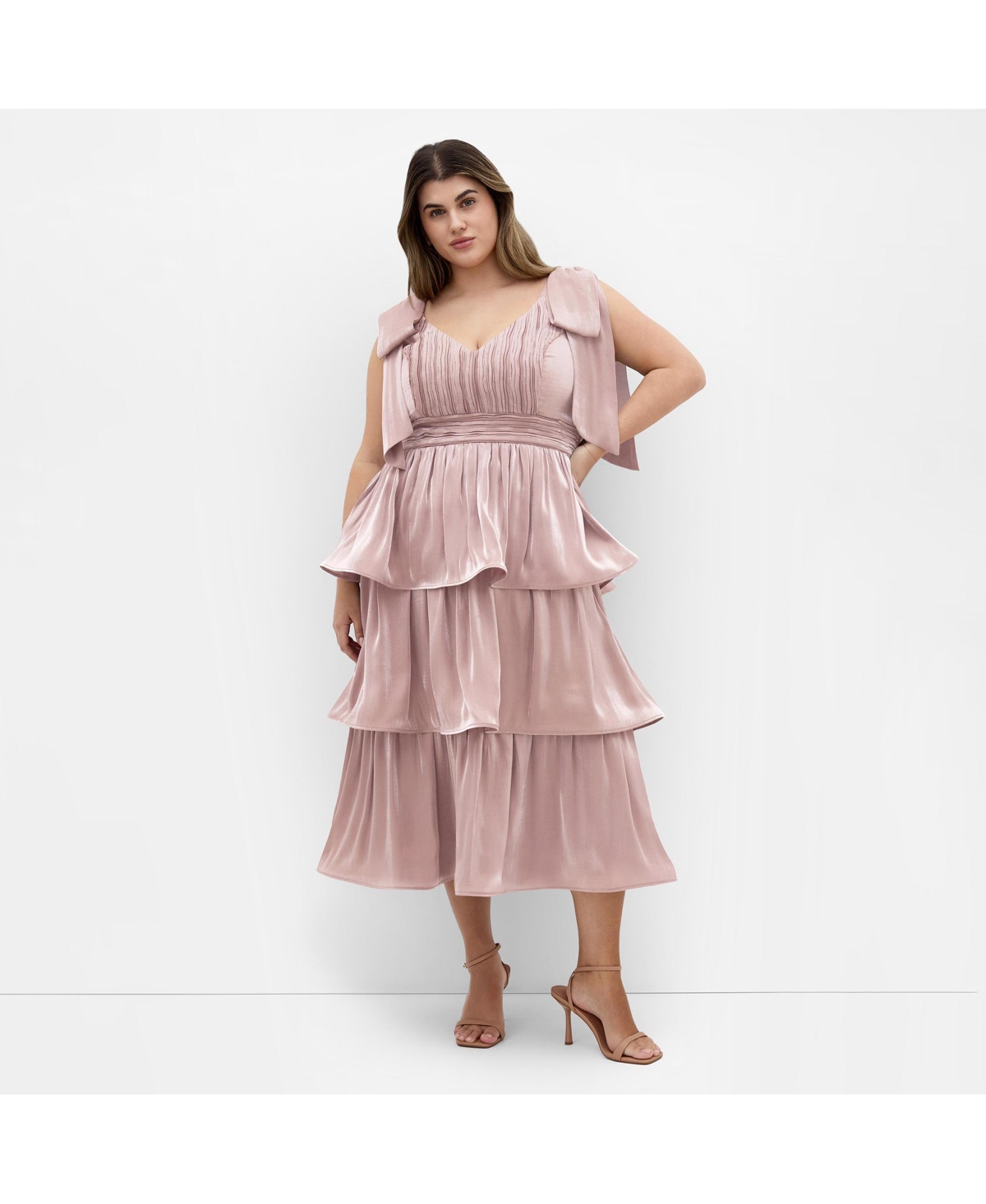 Click here for City Chic Womens Betty Bow Midi Dress - Pink champ... prices