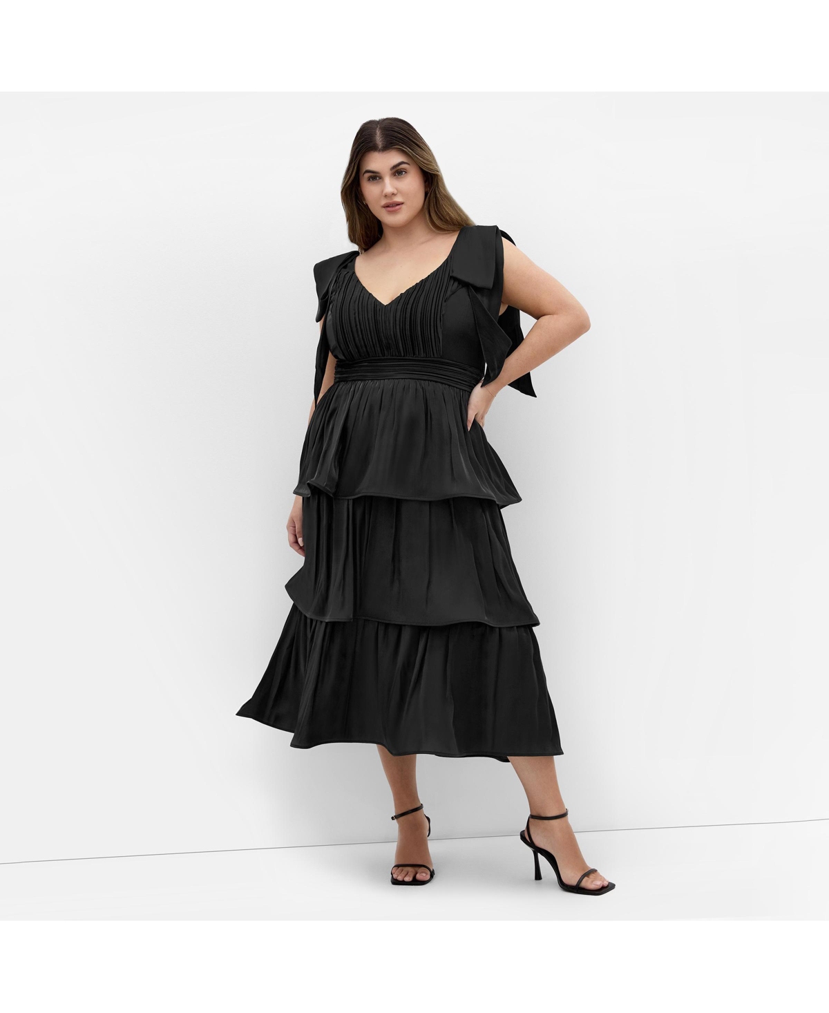 Click here for City Chic Womens Betty Bow Midi Dress - Black prices