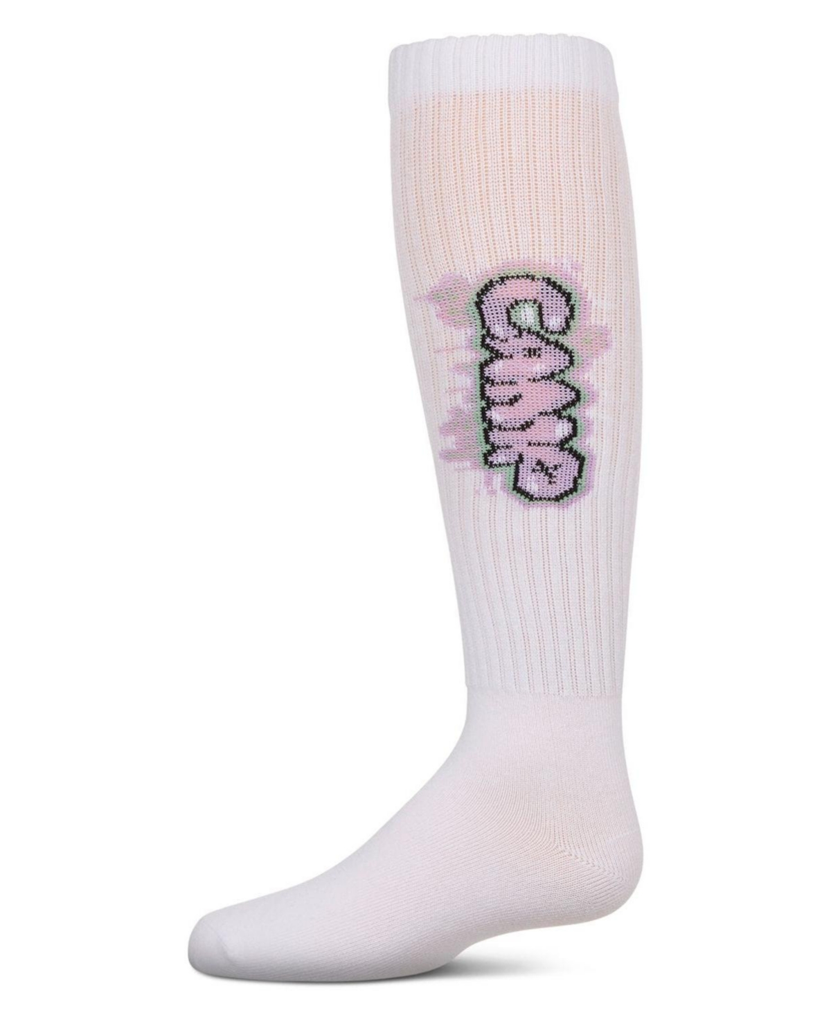 Click here for Memoi Girls Ribbed Cotton Blend Graffiti Camp Knee... prices