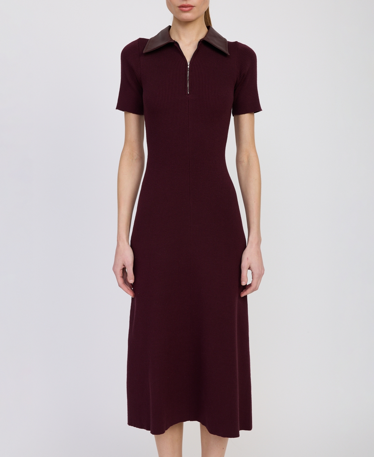 Click here for En Saison Womens Ora Knit Midi Dress - Plum Brown prices