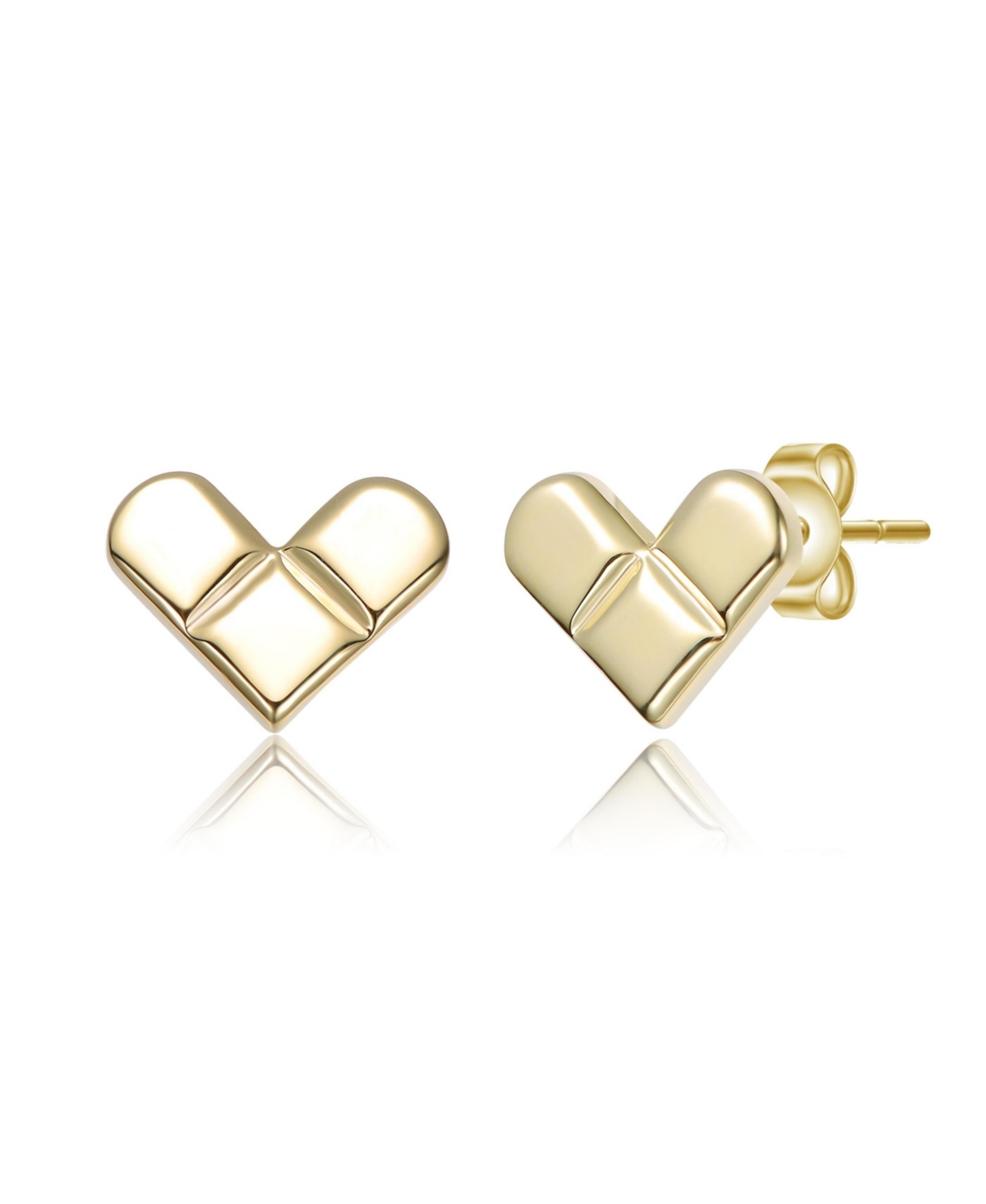 Click here for Genevive Sterling Silver 14K Gold Plated Heart Des... prices