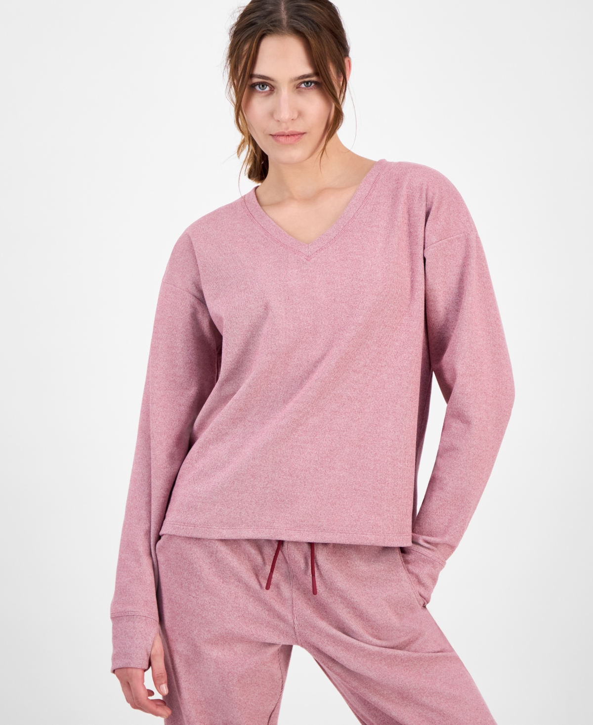 Click here for Id Ideology Womens Brushed Rib V-Neck Sweater  Mac... prices