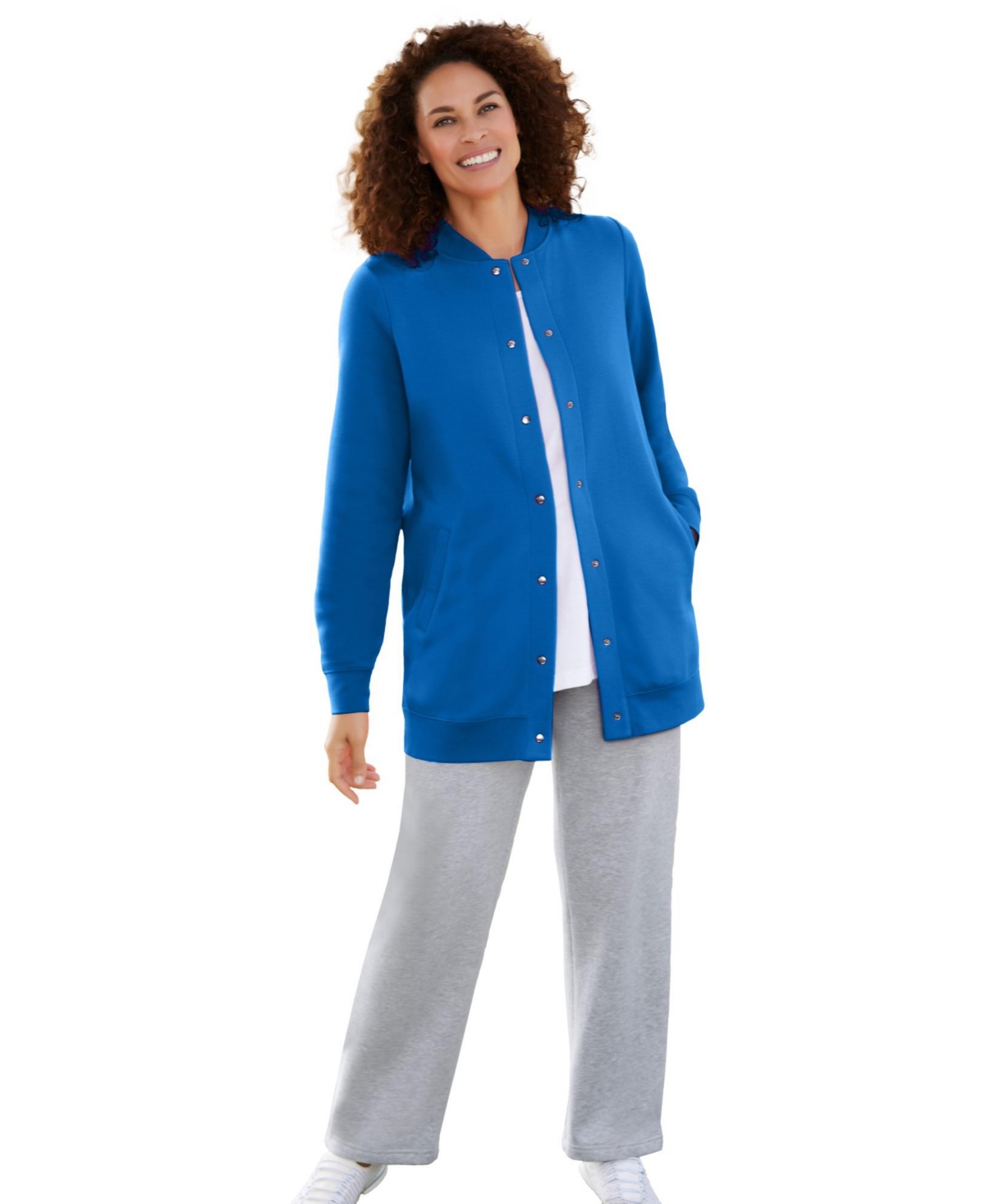 Click here for Woman Within Plus Size Within Fleece Baseball Jack... prices