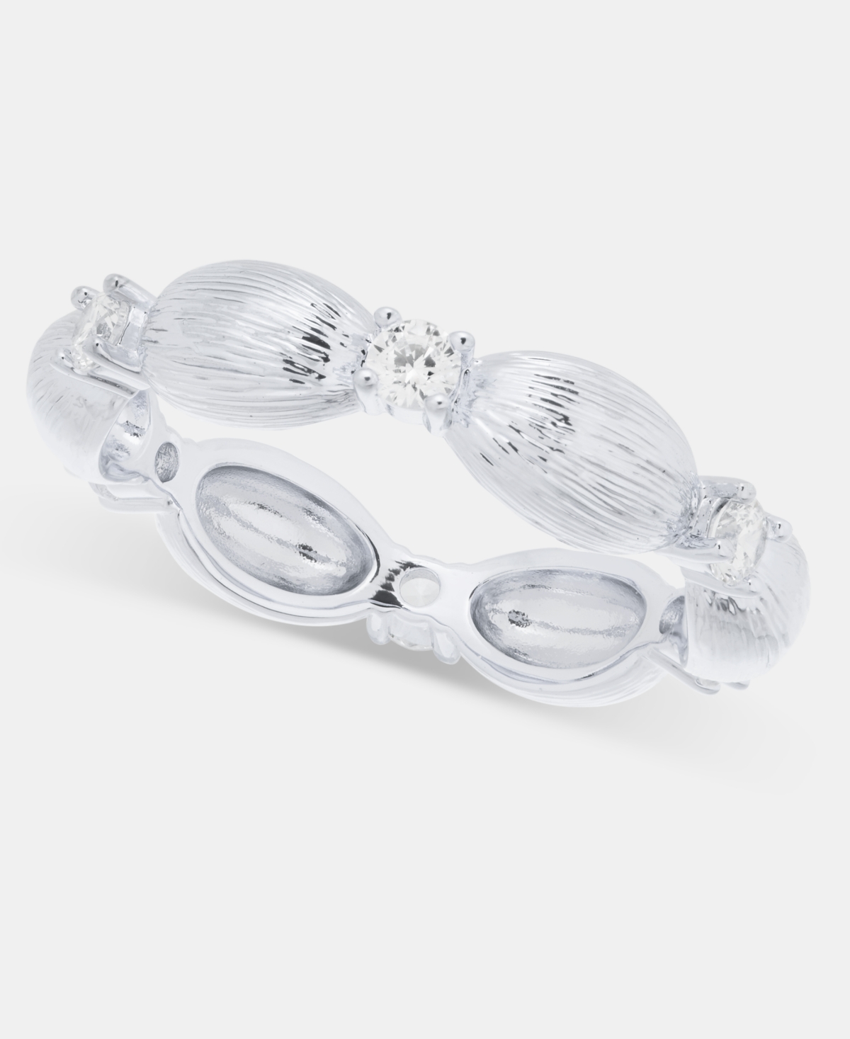 Click here for On 34th Cubic Zirconia Textured Bubble Band Ring... prices