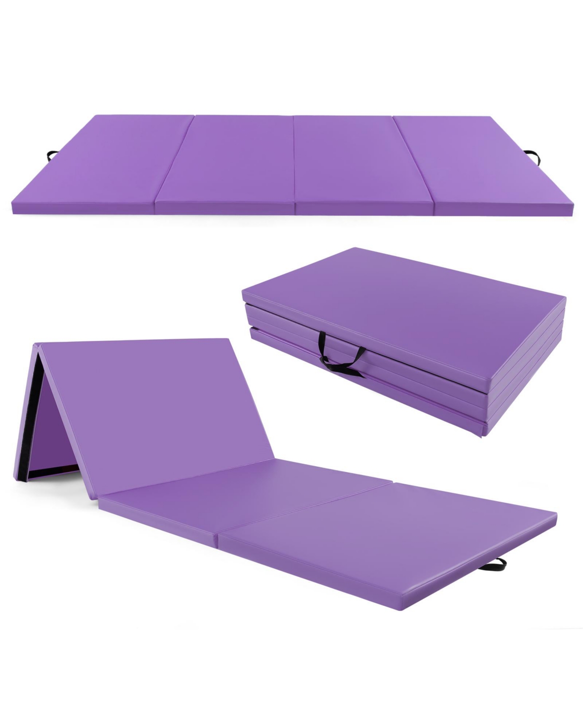 Click here for 4-Panel Pu Leather Folding Exercise Mat with Carry... prices