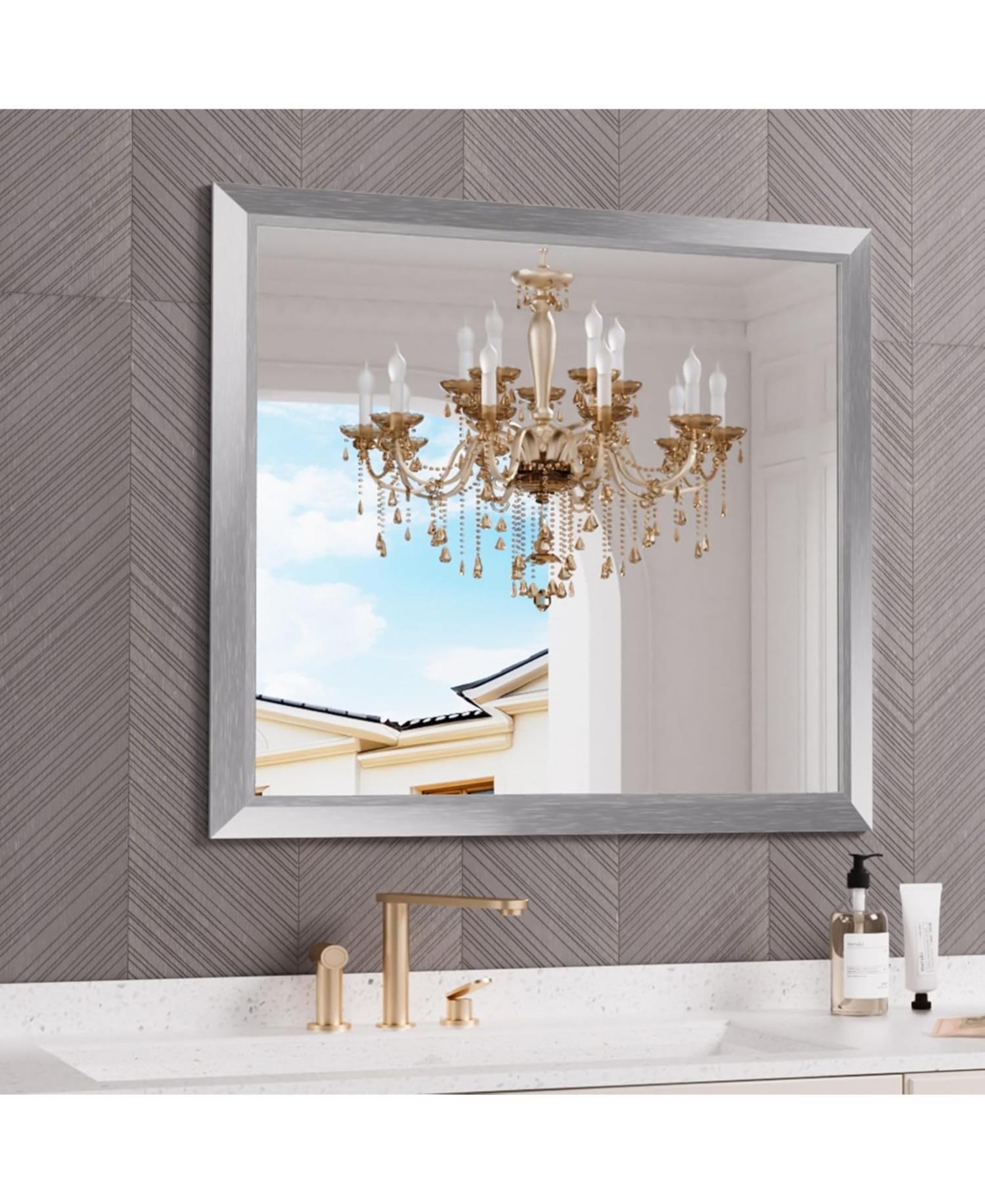 Click here for Amorho Bathroom Mirror  40 x 36 Inch Thick Metal F... prices