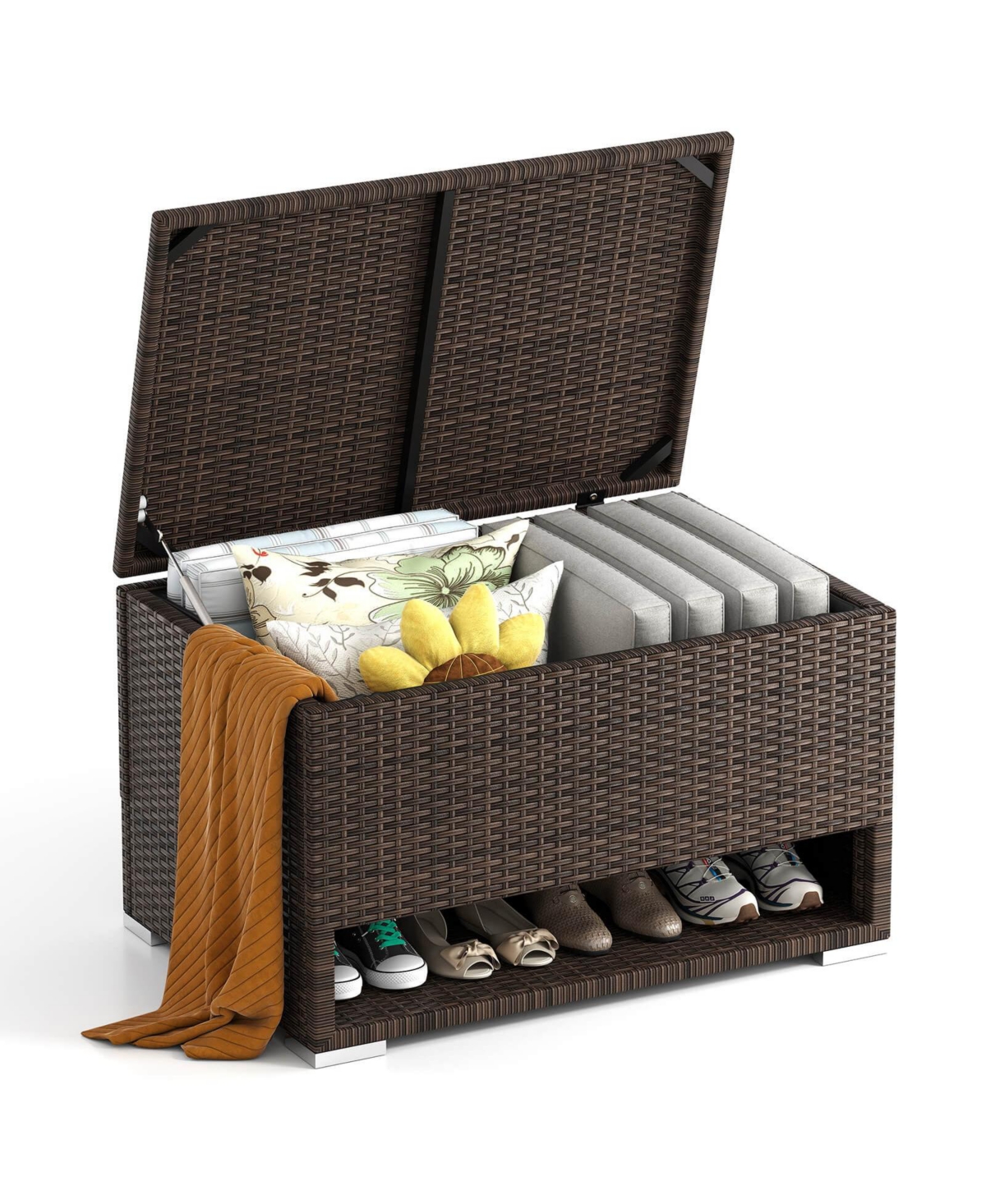 Click here for Costway 48 Gallon Deck Box with Shoe Rack Waterpro... prices