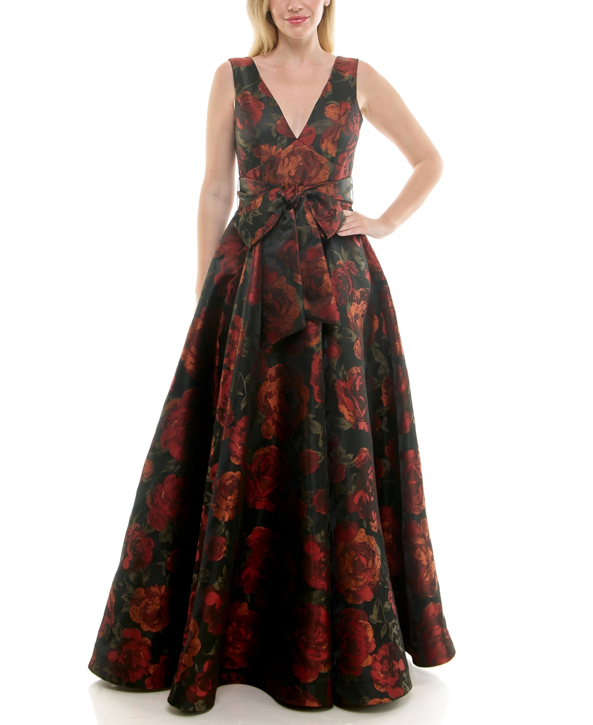 Click here for Taylor Womens Printed V-Neck Dress - Black Spice prices