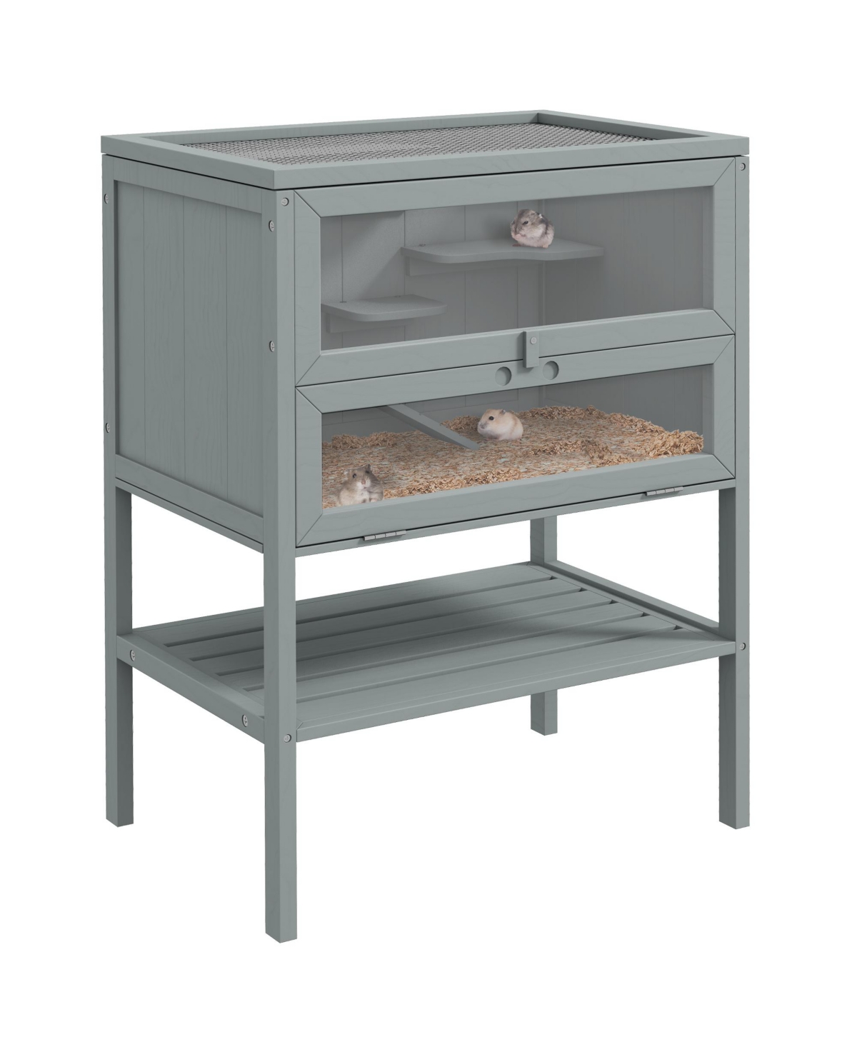 Click here for PawHut 3-Tier Wooden Hamster Cage w/ Openable Top... prices