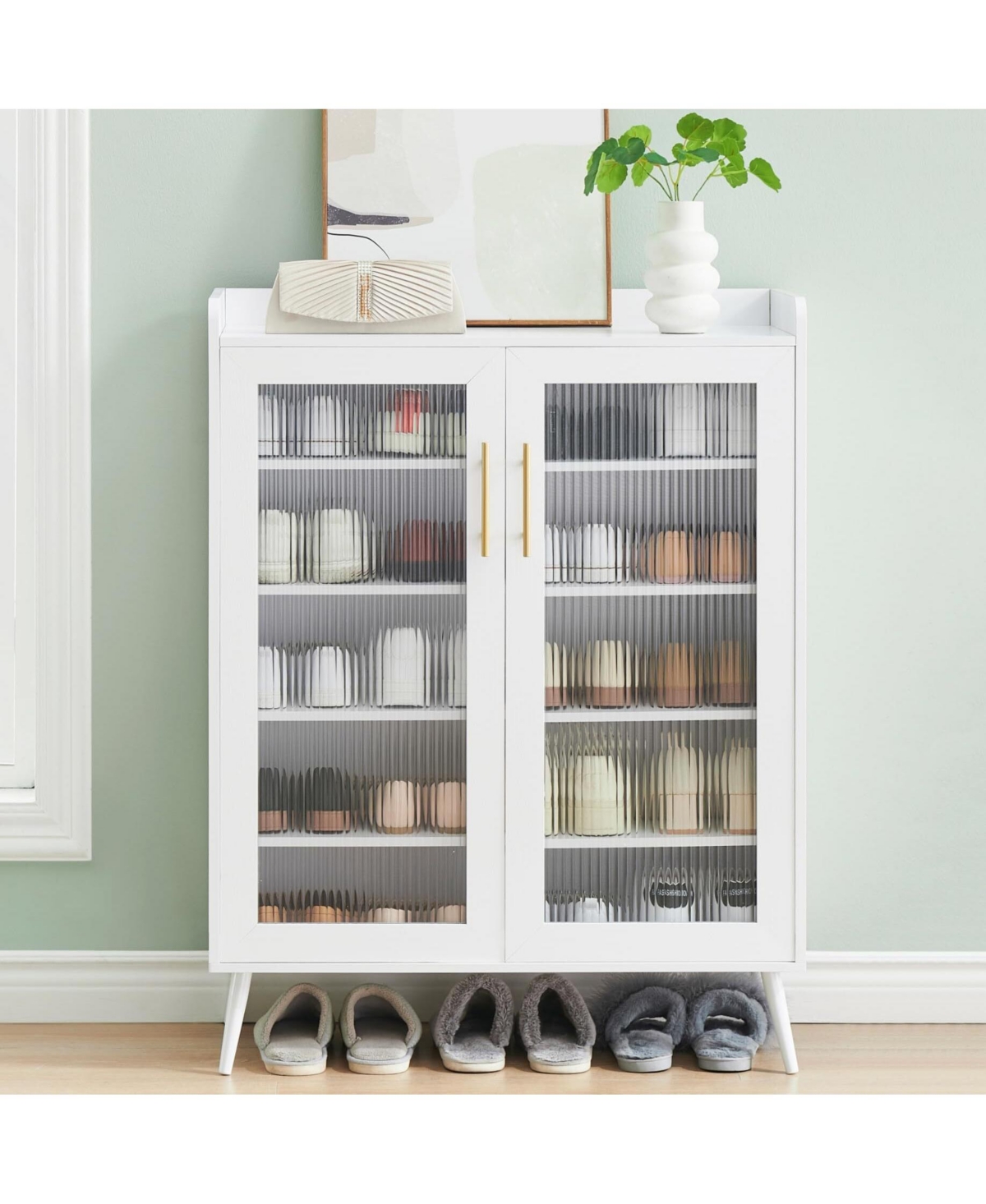Click here for gaomon Shoe Cabinet with Glass Doors  5-Tier Entry... prices