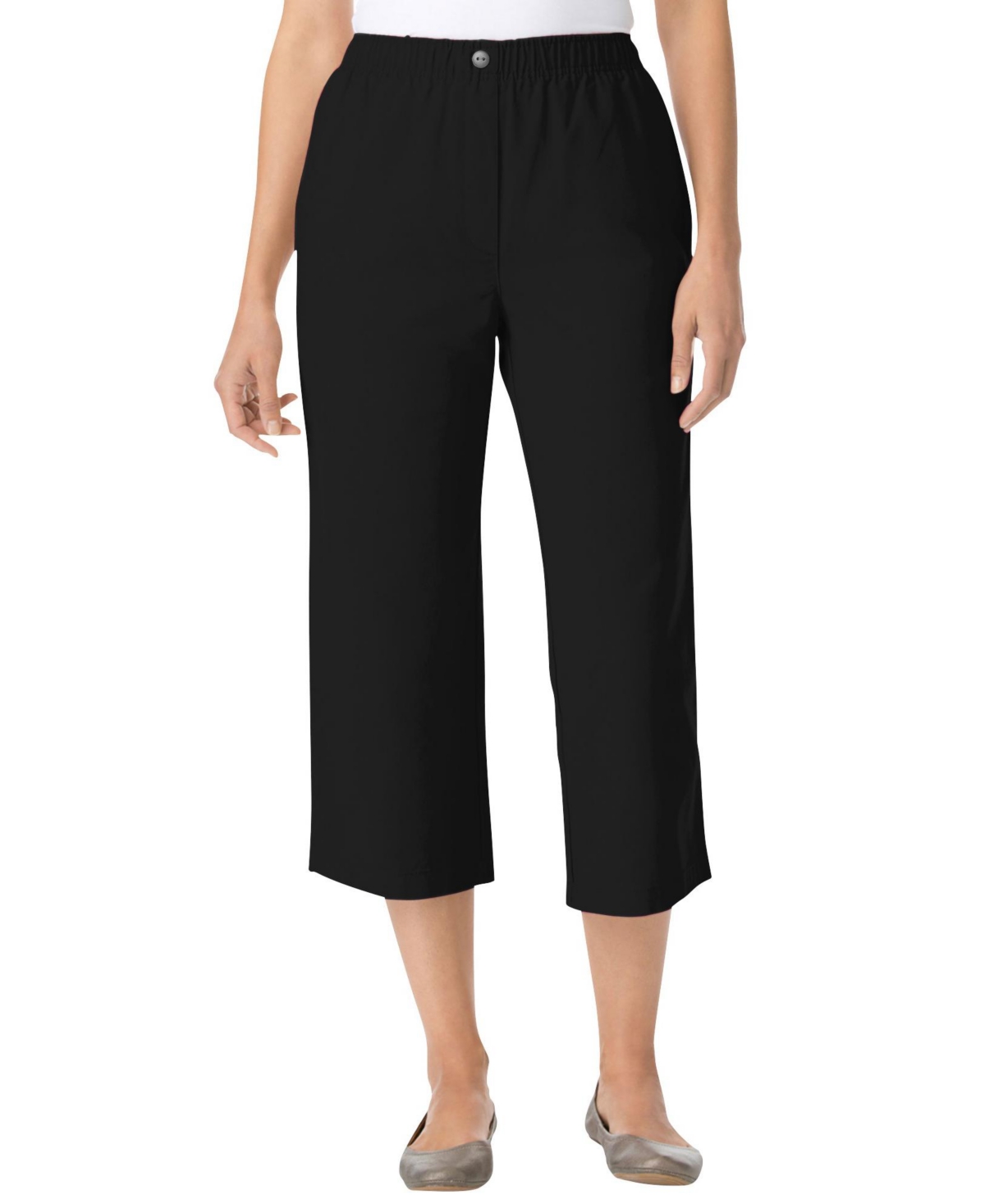 Click here for Woman Within Womens Within 7-Day Denim Capri - Bla... prices