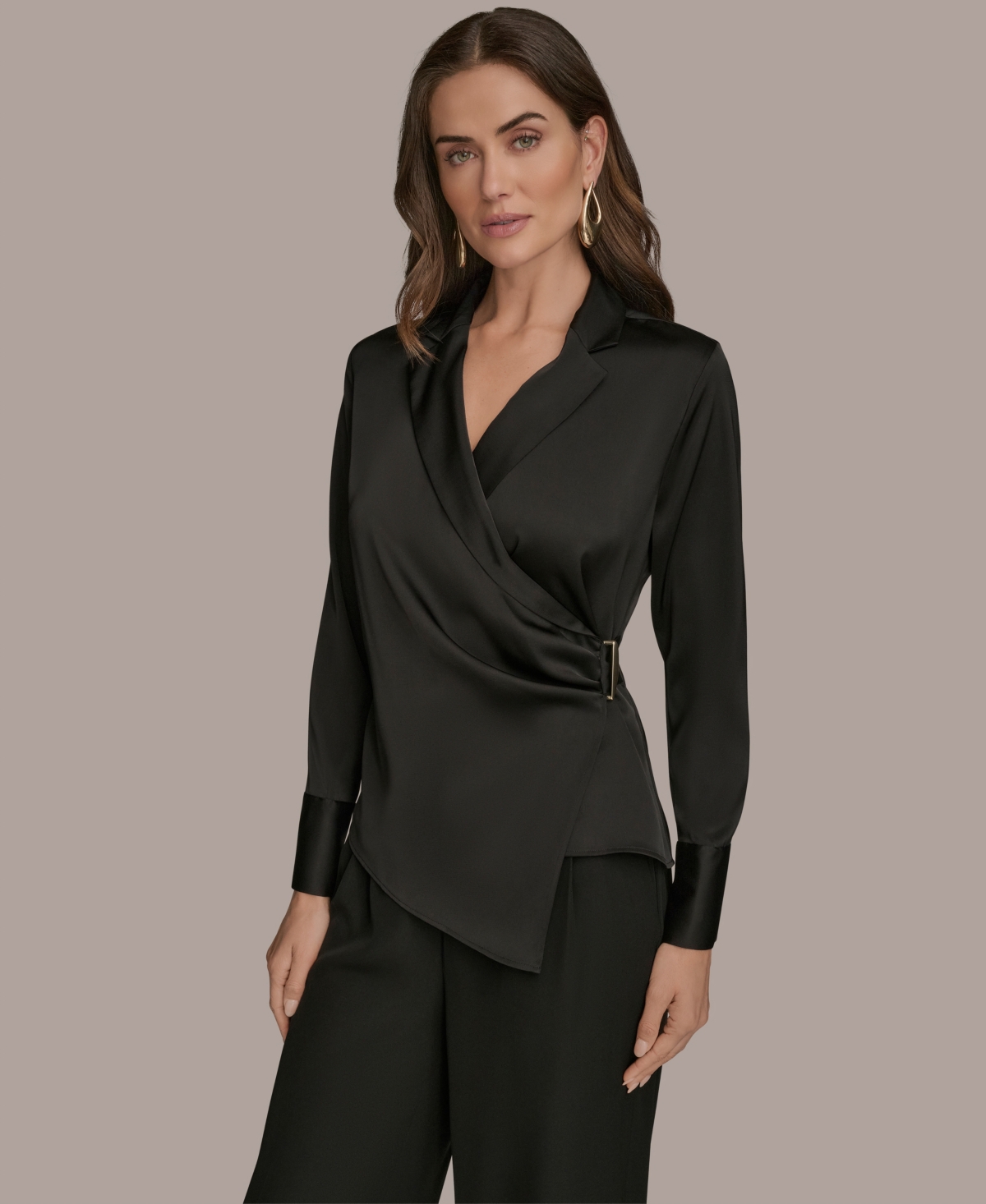 Click here for Donna Karan New York Womens Long-Sleeve Collared B... prices
