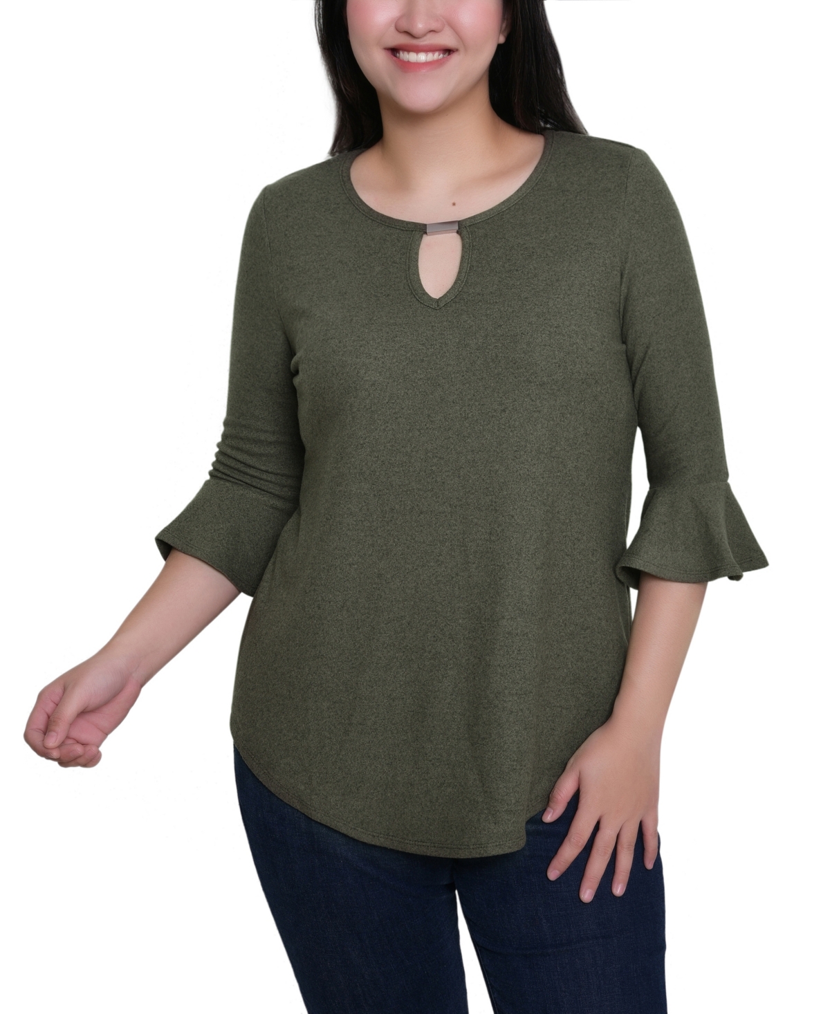 Click here for Ny Collection Womens 3/4 Bell Sleeve Pullover Top... prices