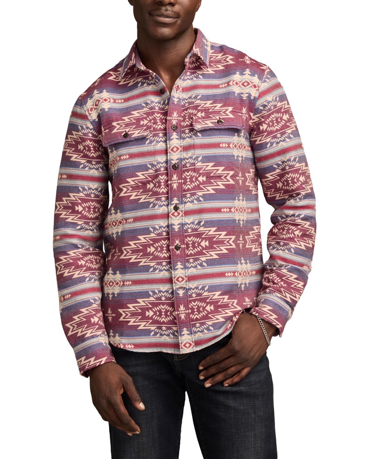 Click here for Lucky Brand Mens Long Sleeves Jacquard Humboldt Sh... prices