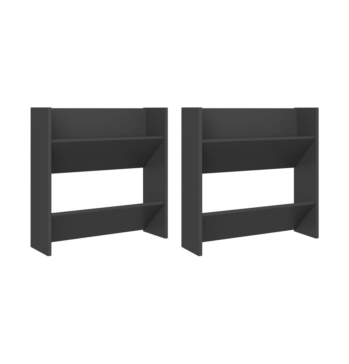 Click here for vidaXL Wall Shoe Cabinets 2 pcs Gray 23.6x7.1x23.6... prices