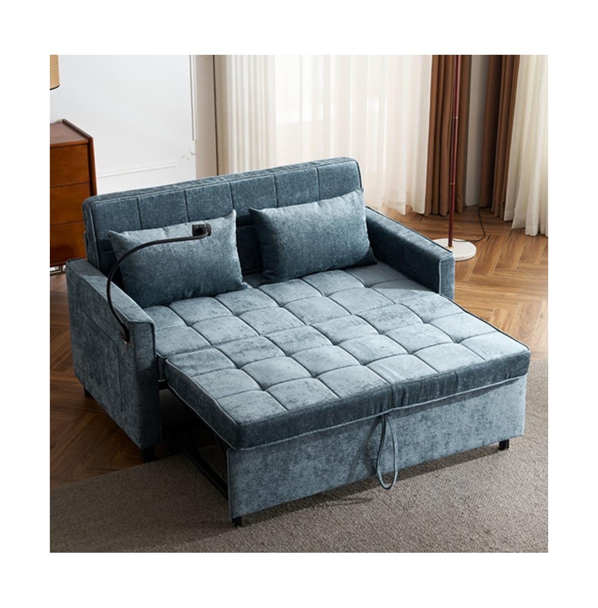 Click here for Maison Boucle 56.9 Pull-Out Sleeper Sofa with Usb... prices